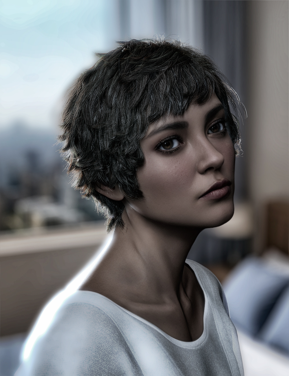 dForce Angel Curvy Short Hair for Genesis 9 and 8 Female | Daz 3D