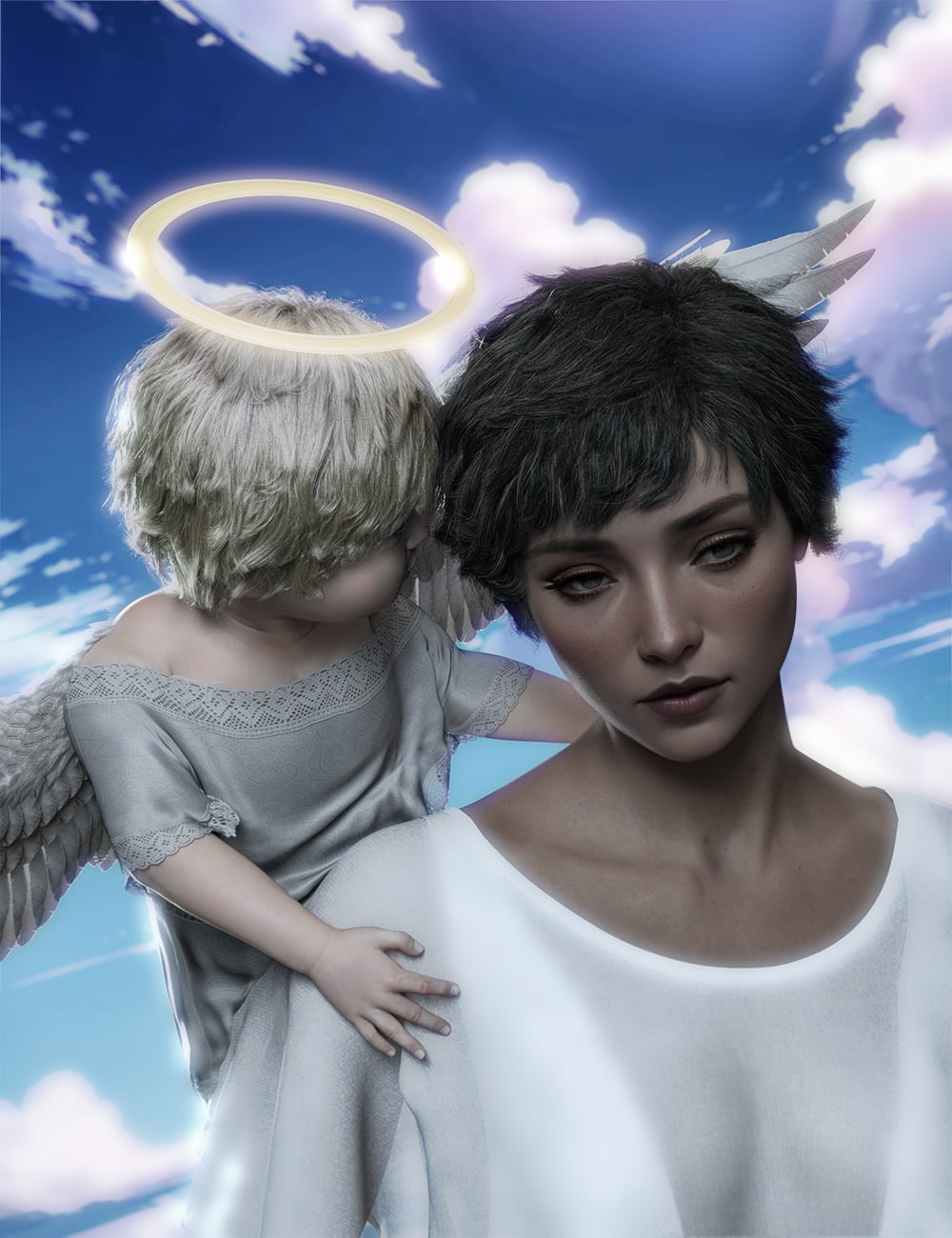 dForce Angel Curvy Short Hair for Genesis 9 and 8 Female | Daz 3D
