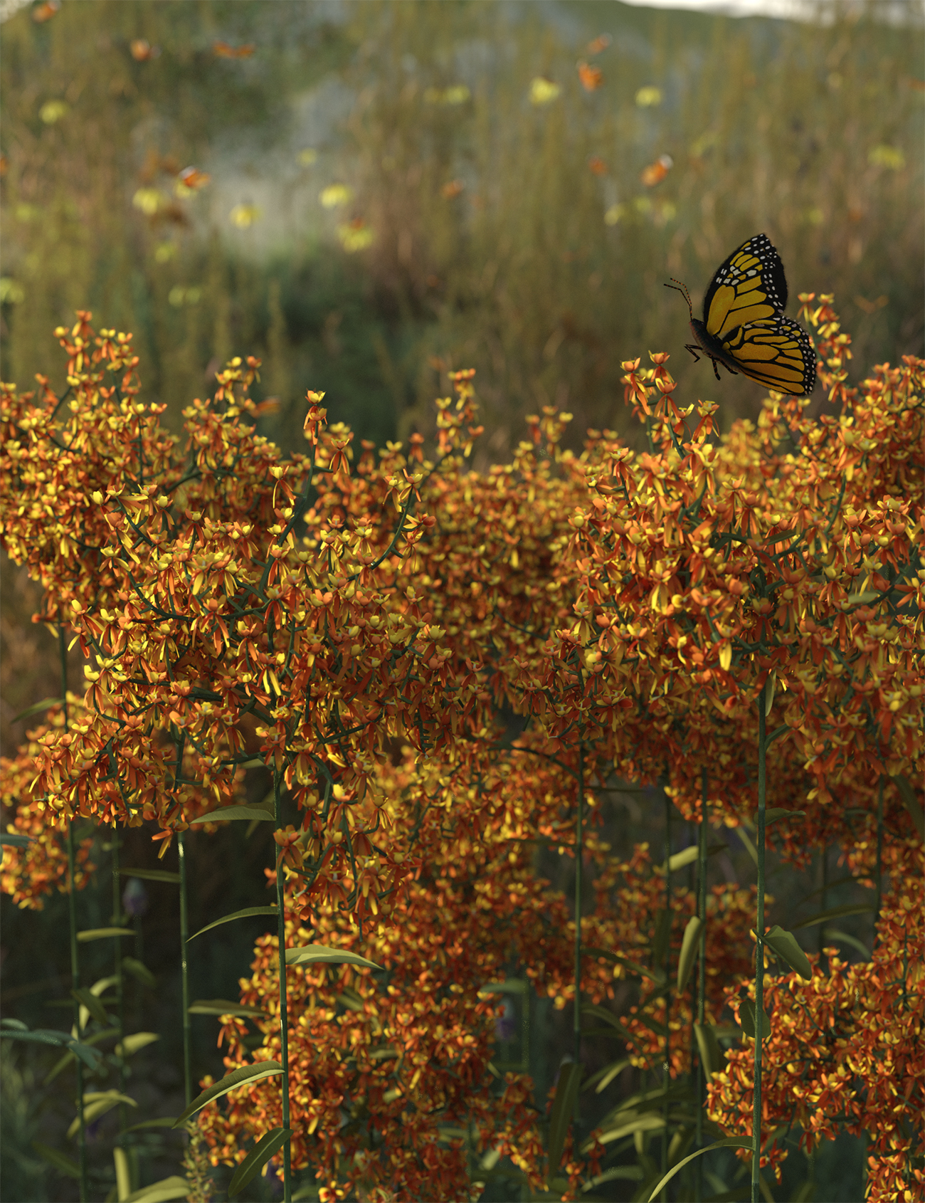 Prairie Grass and Flower Plant Collection | Daz 3D