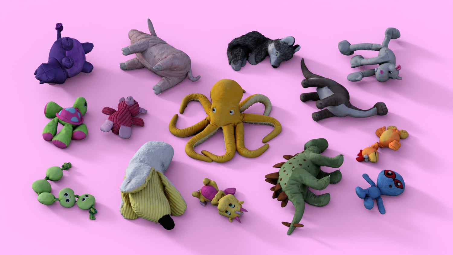 Tossed Plush Toys | Daz 3D