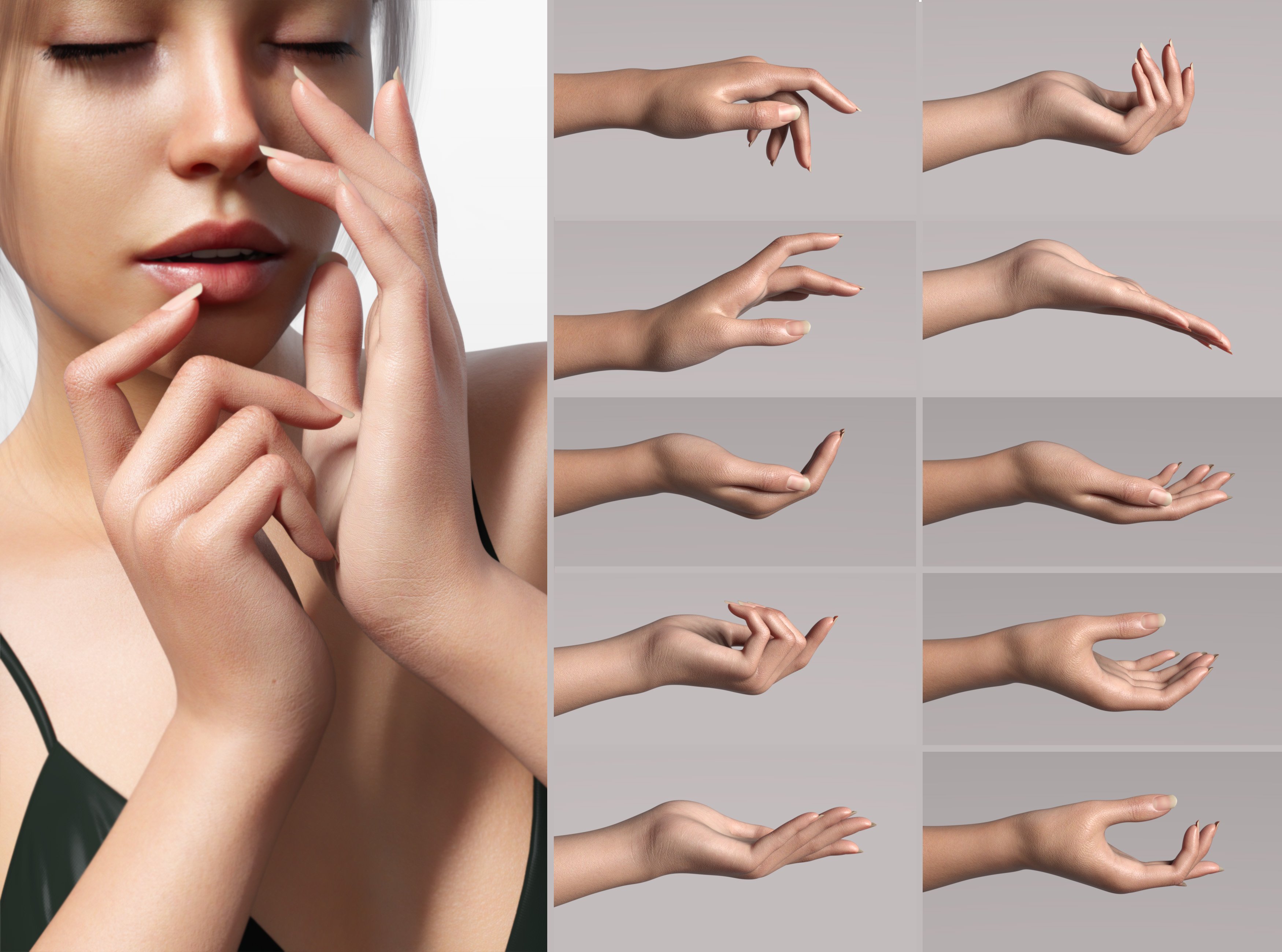 Z Artistic Hands for Genesis 9 and 8 Female | Daz 3D