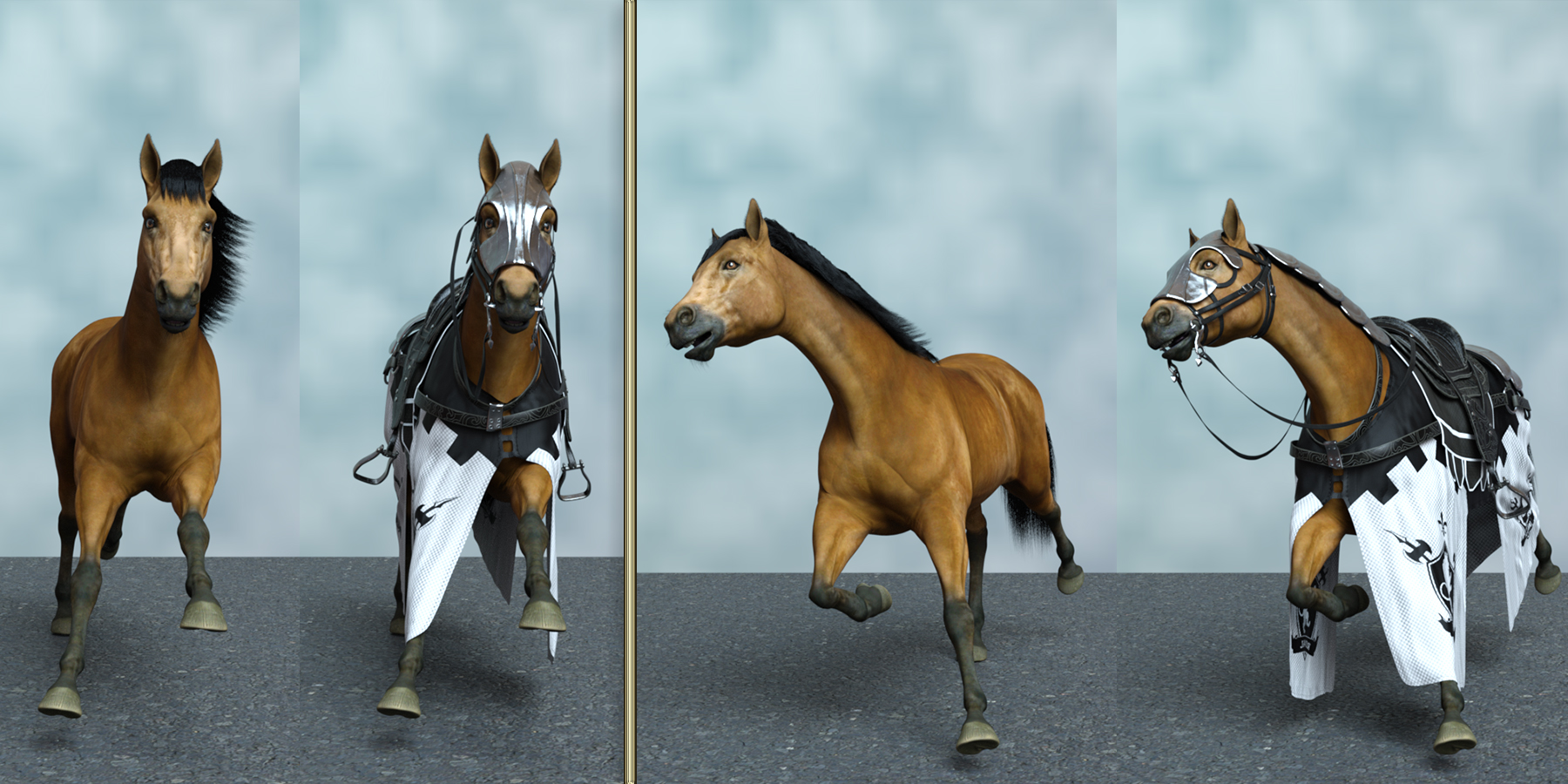 Medieval Fun Horse Poses for Daz Horse 3 | Daz 3D
