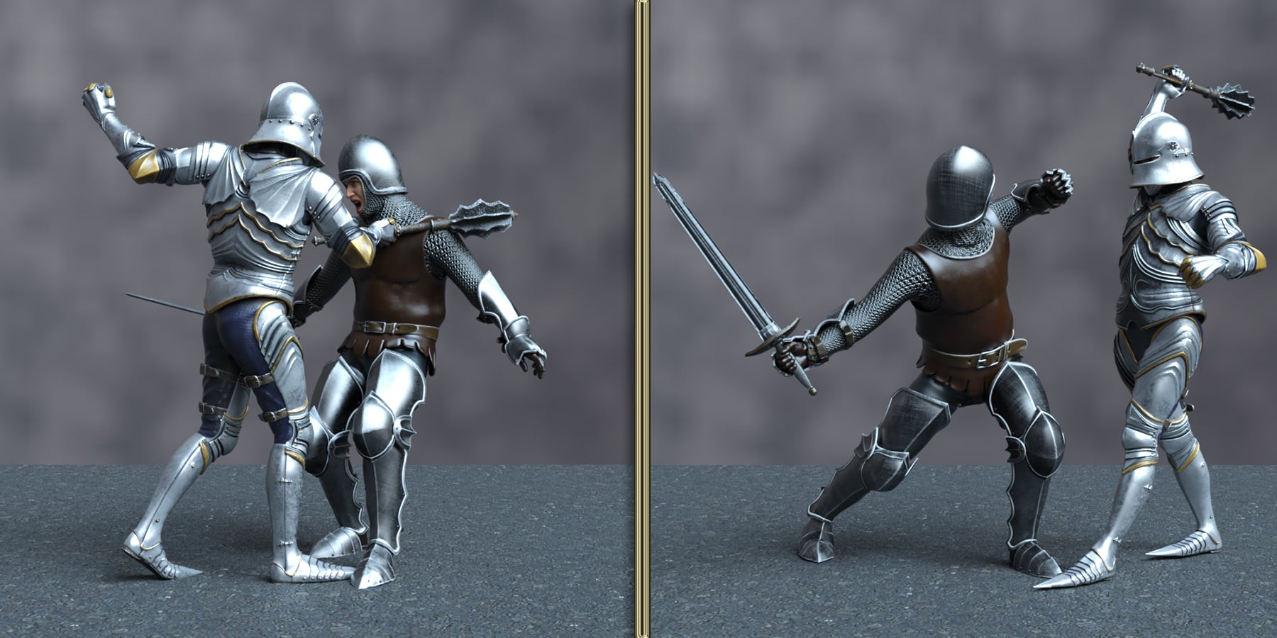 Medieval Fun Battle Pose Bundle | Daz 3D