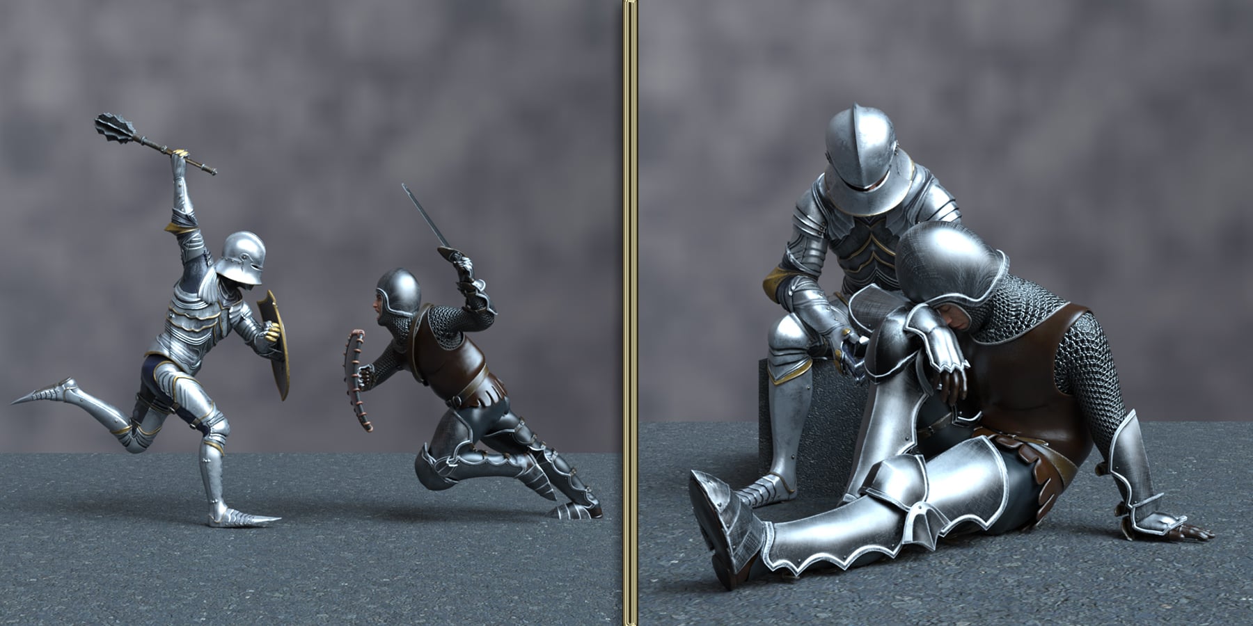 Medieval Fun Battle Pose Bundle | Daz 3D