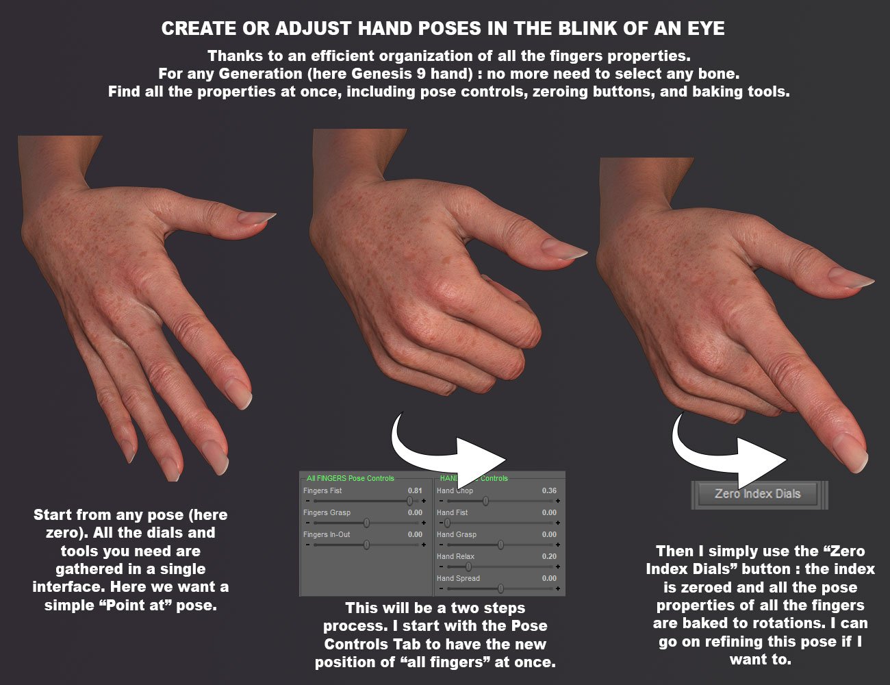 Universal Hands And Feet Control | Daz 3D