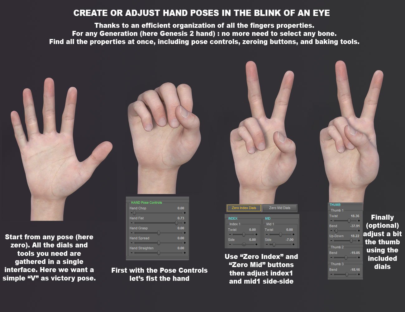 Universal Hands And Feet Control | Daz 3D