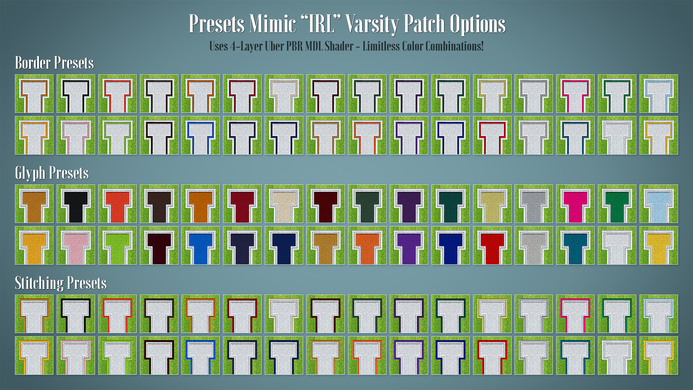 Varsity Patch Decals | Daz 3D