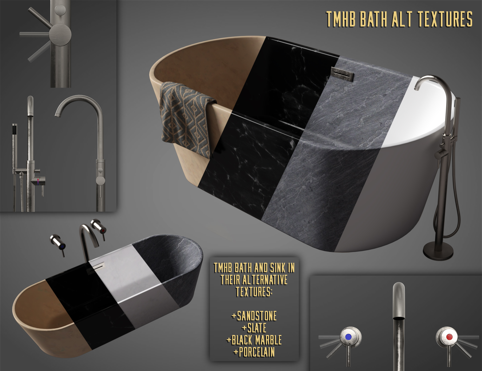 The Minimalist Home Bathroom Texture Add-on | Daz 3D