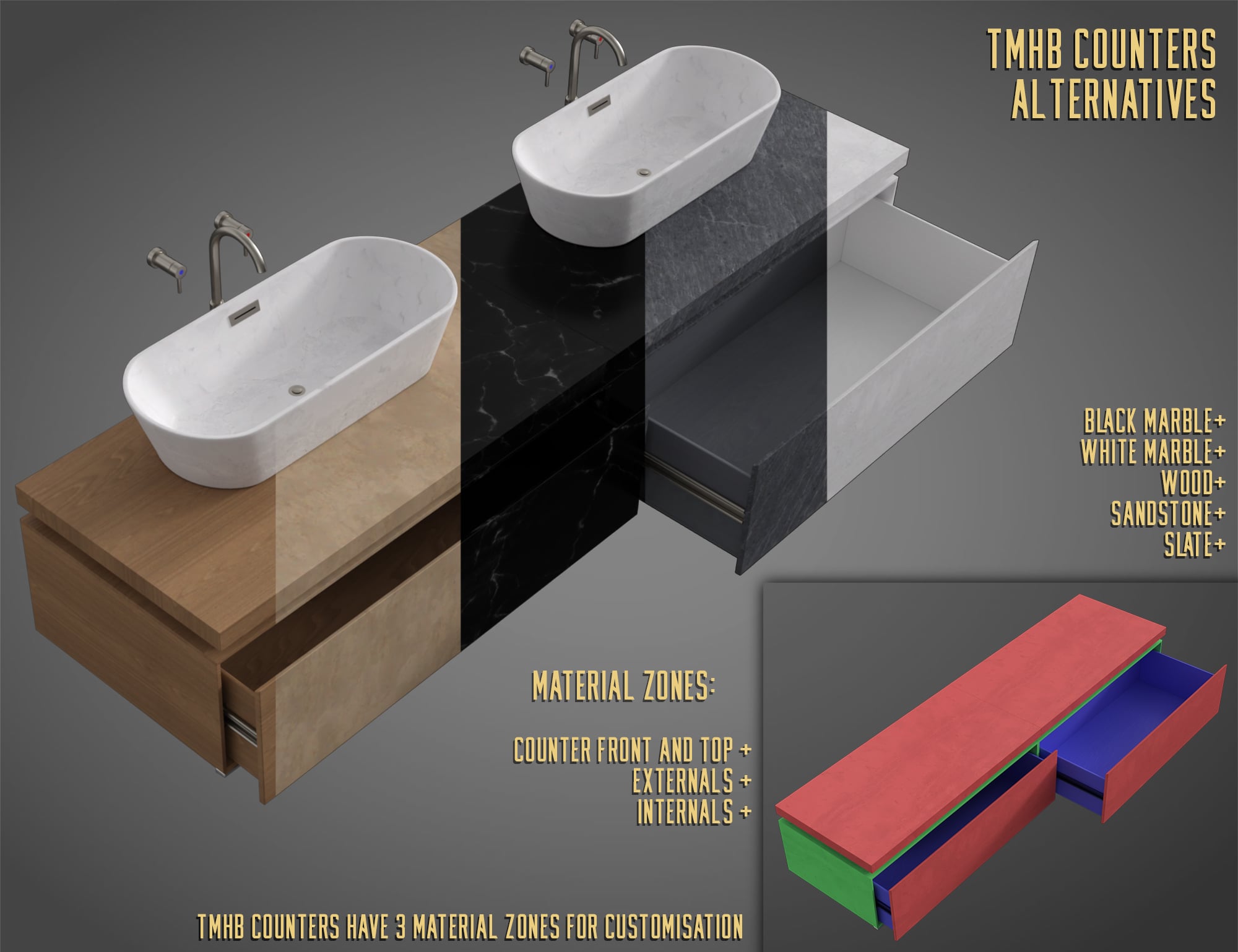 The Minimalist Home Bathroom Texture Add-on | Daz 3D