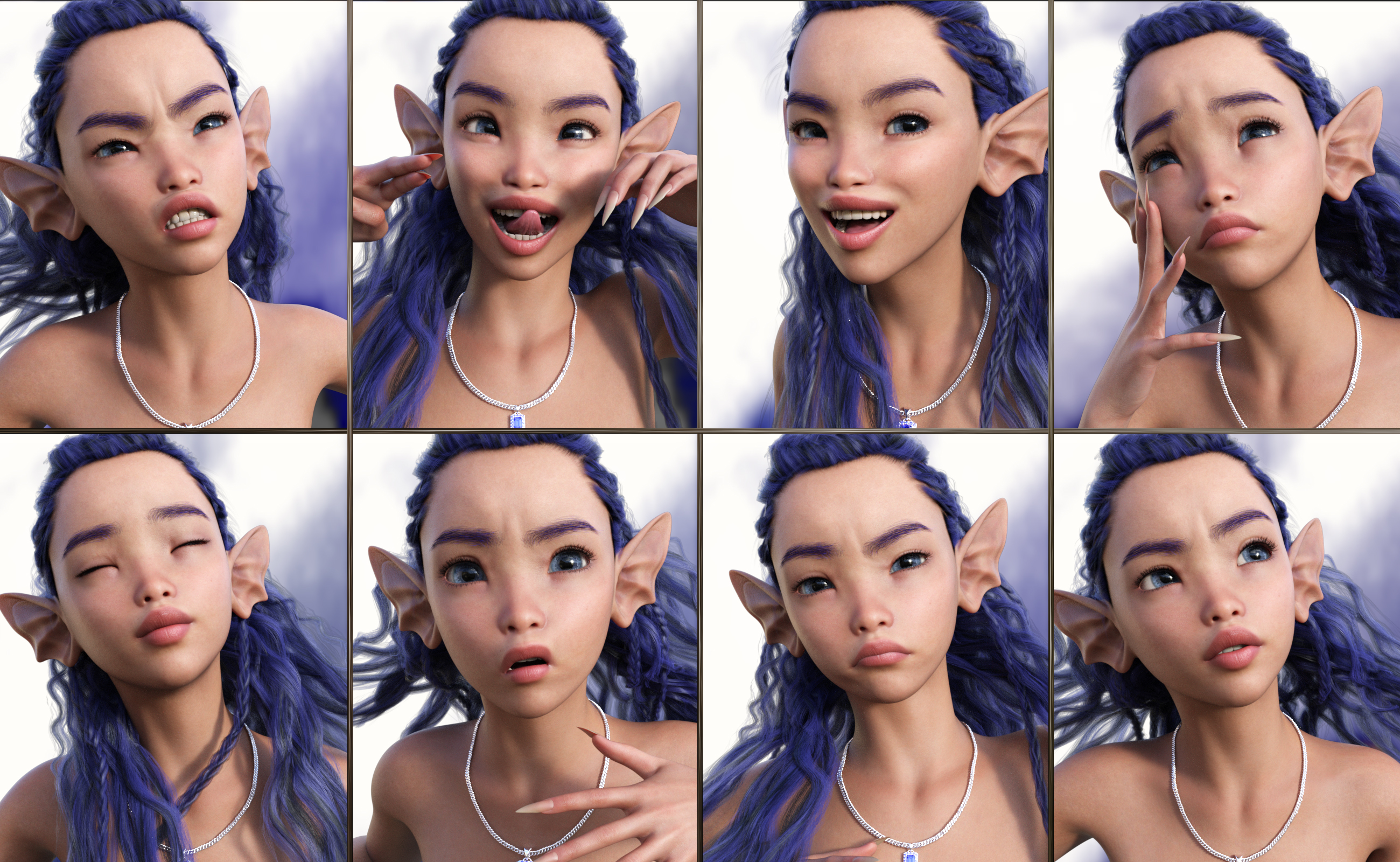JW Mermaid Expressions for Calypso 9 | Daz 3D
