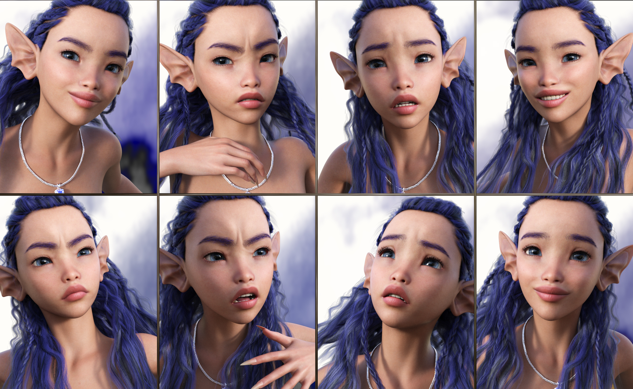 JW Mermaid Expressions for Calypso 9 | Daz 3D