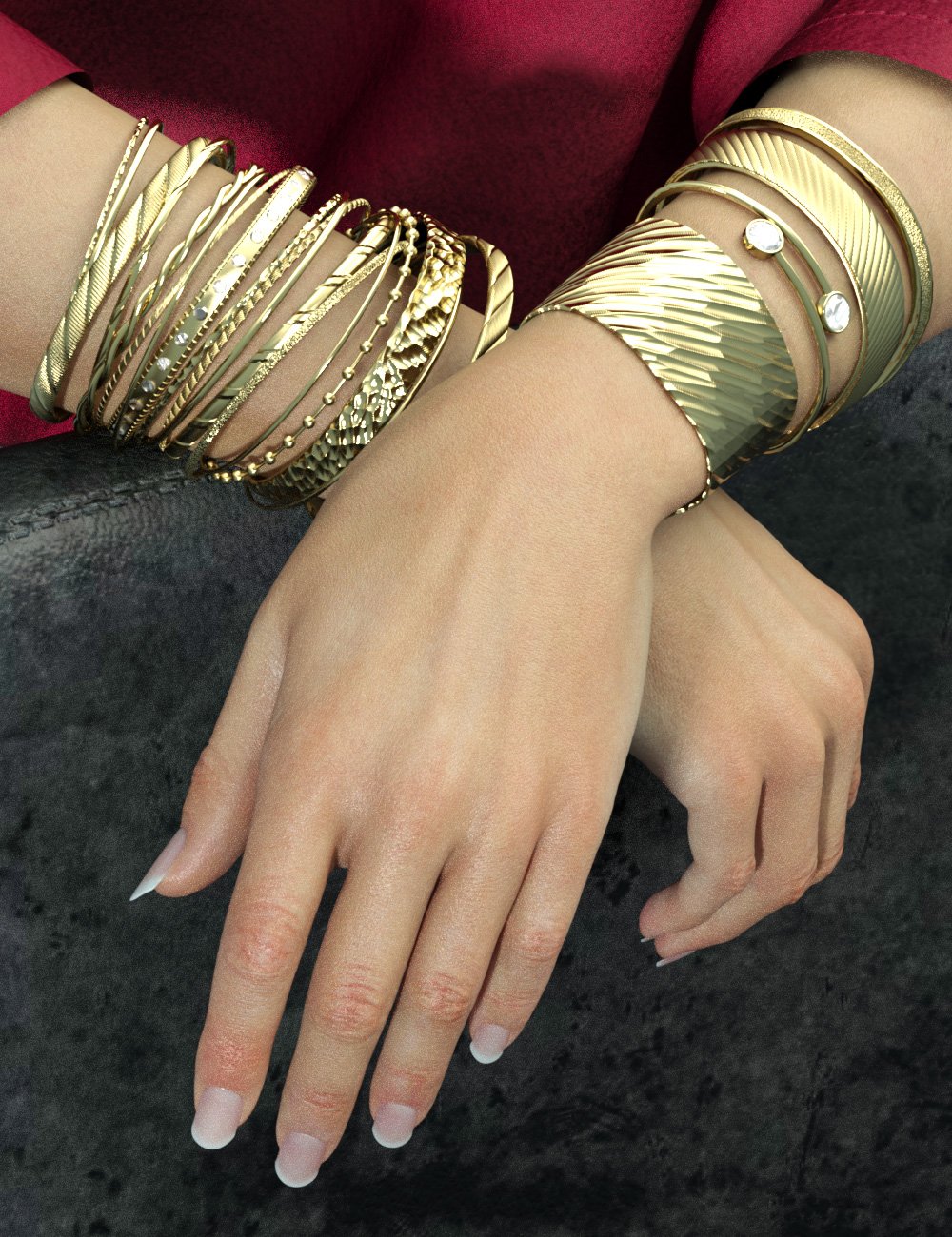 Stacked Bangles for Genesis 9 | Daz 3D