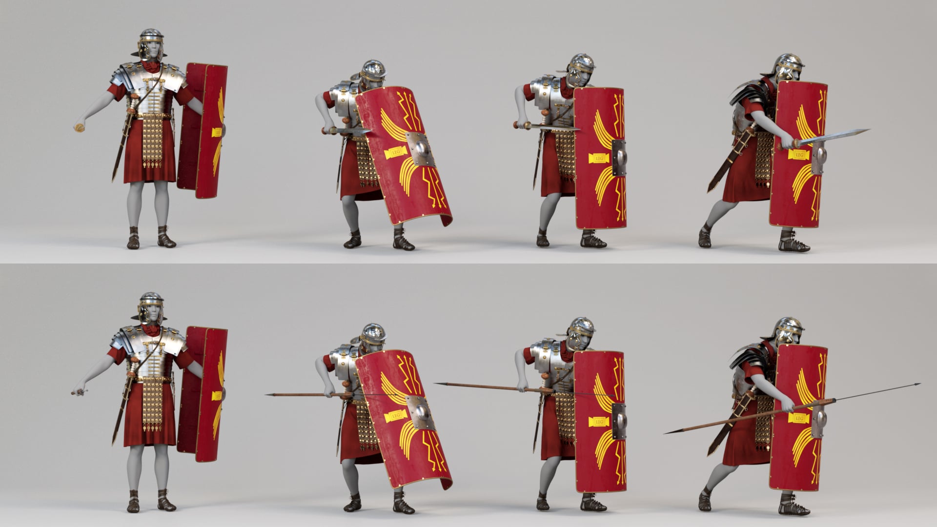 Roman Legionary Outfit Poses Add-on | Daz 3D