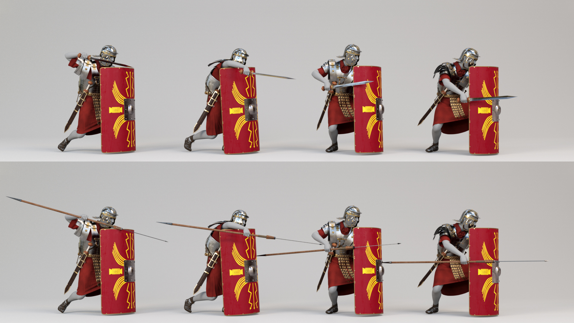 Roman Legionary Outfit Poses Add-on | Daz 3D