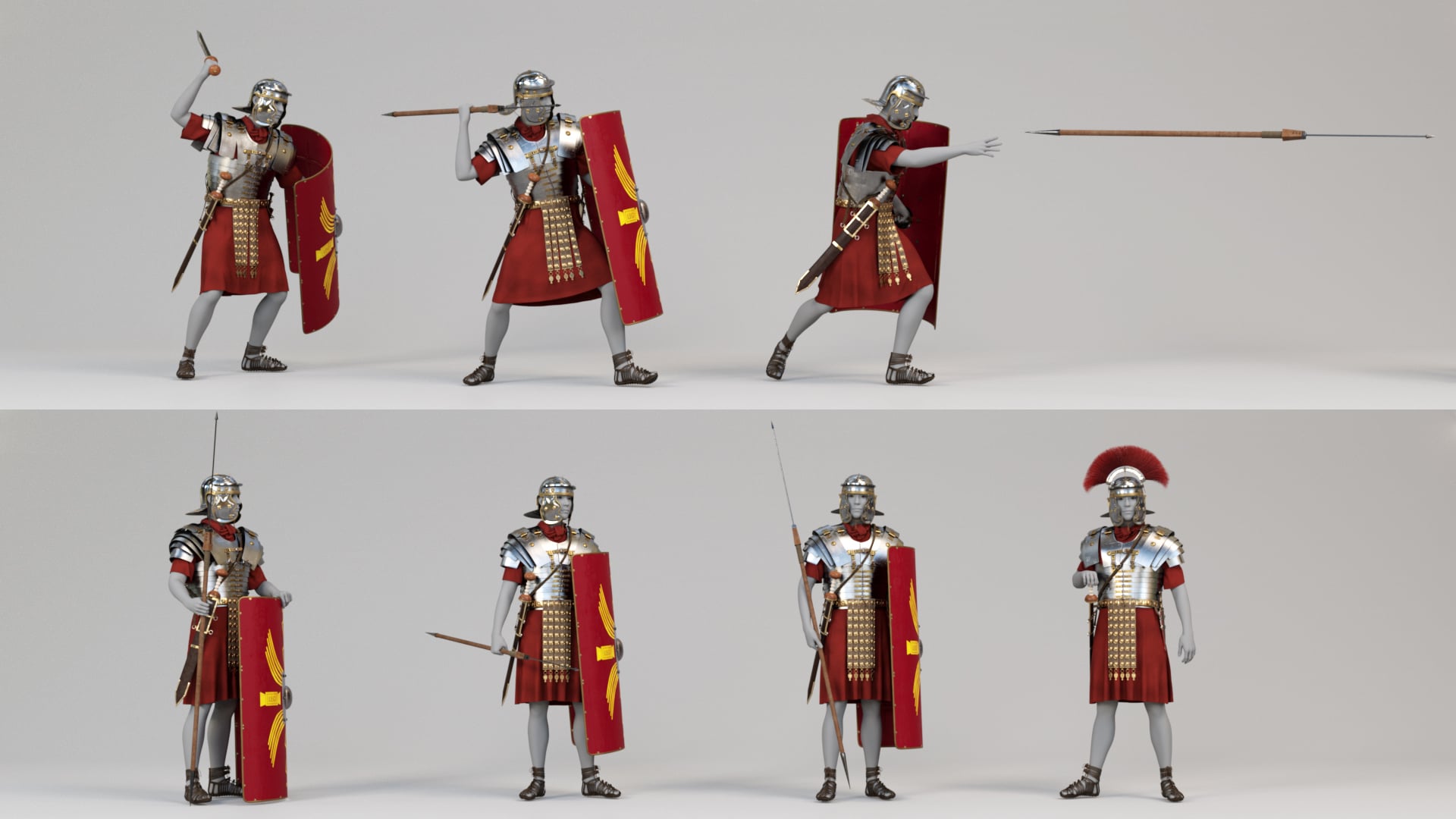 Roman Legionary Outfit Poses Add-on | Daz 3D