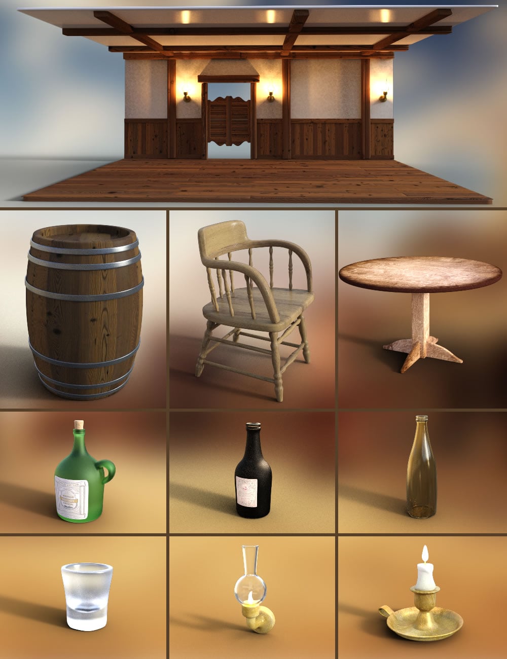 Mini Scenes Saloon | Daz 3D