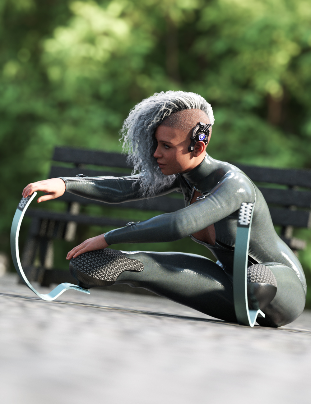 Sthetic Poses for Genesis 9 Feminine and FP Blade Prosthetic | Daz 3D