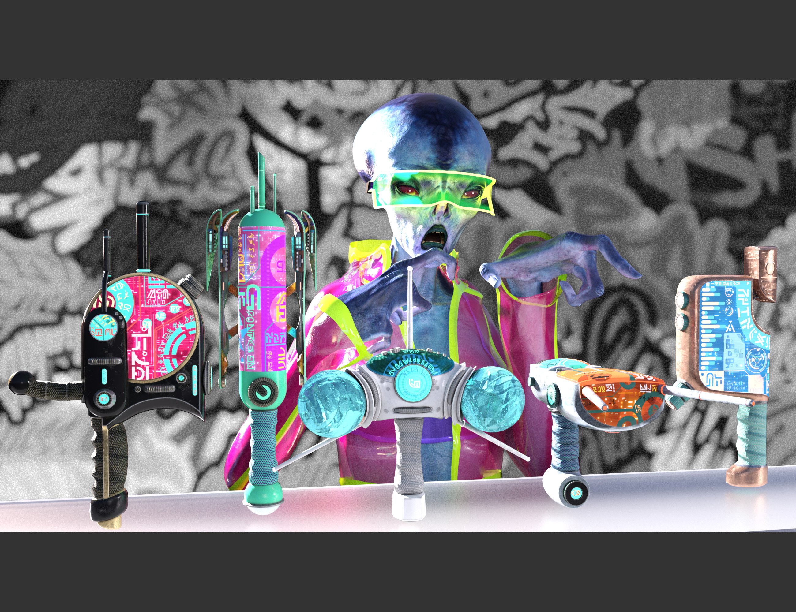 Punkish Alien Scanner Collection | Daz 3D