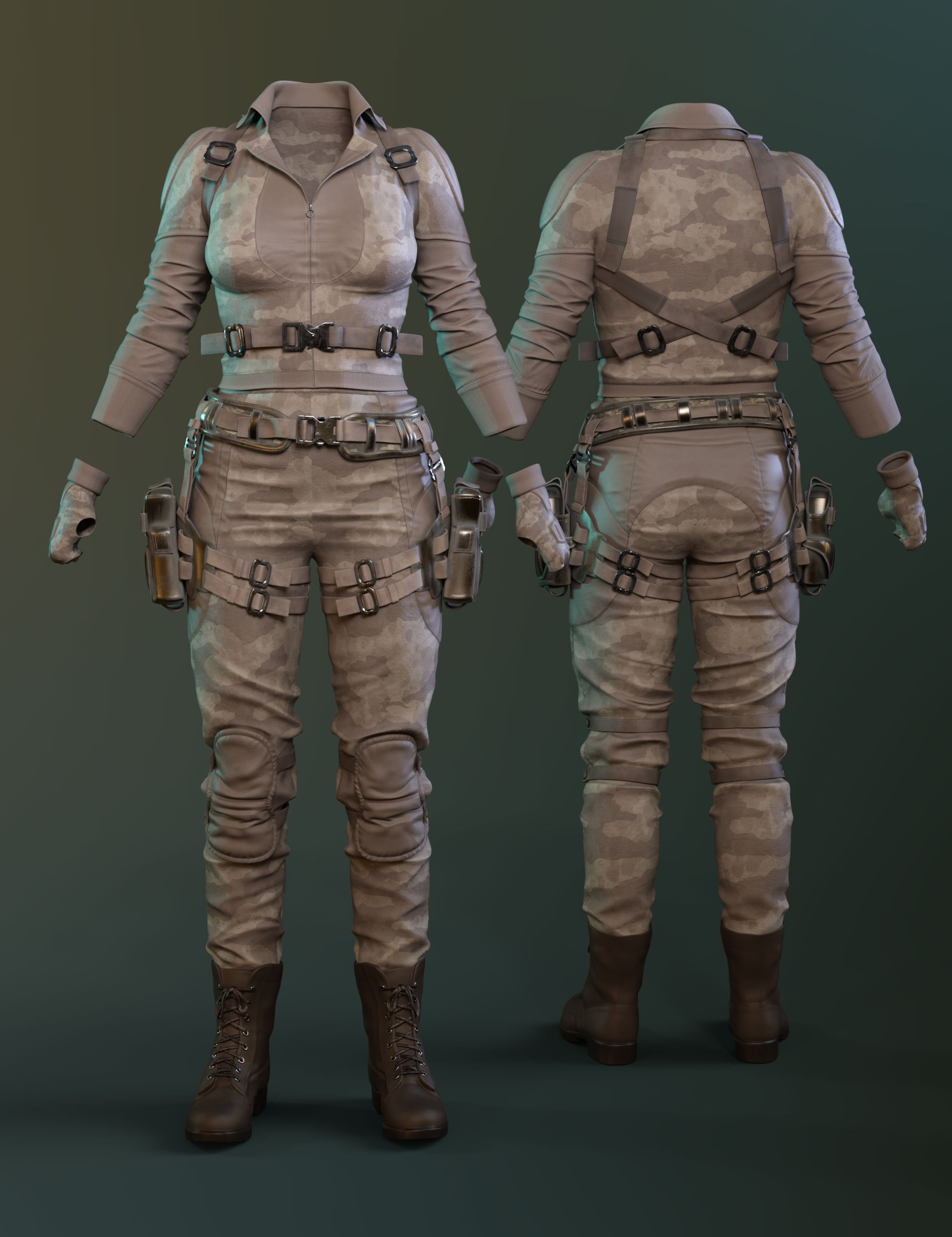 Recon Outfit Textures Add-On | Daz 3D