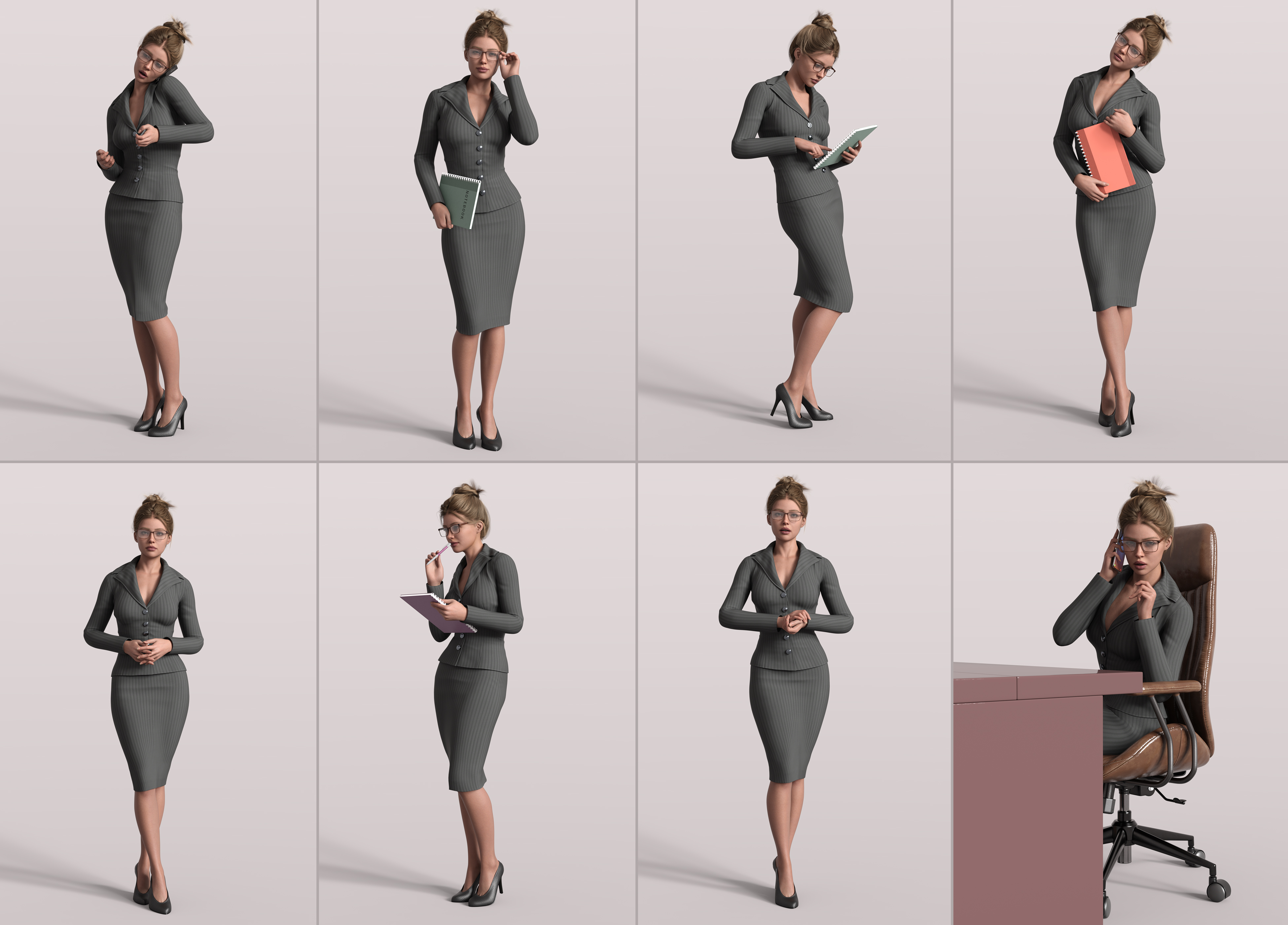 Z Professions Office Assistant Pose Mega Set | Daz 3D