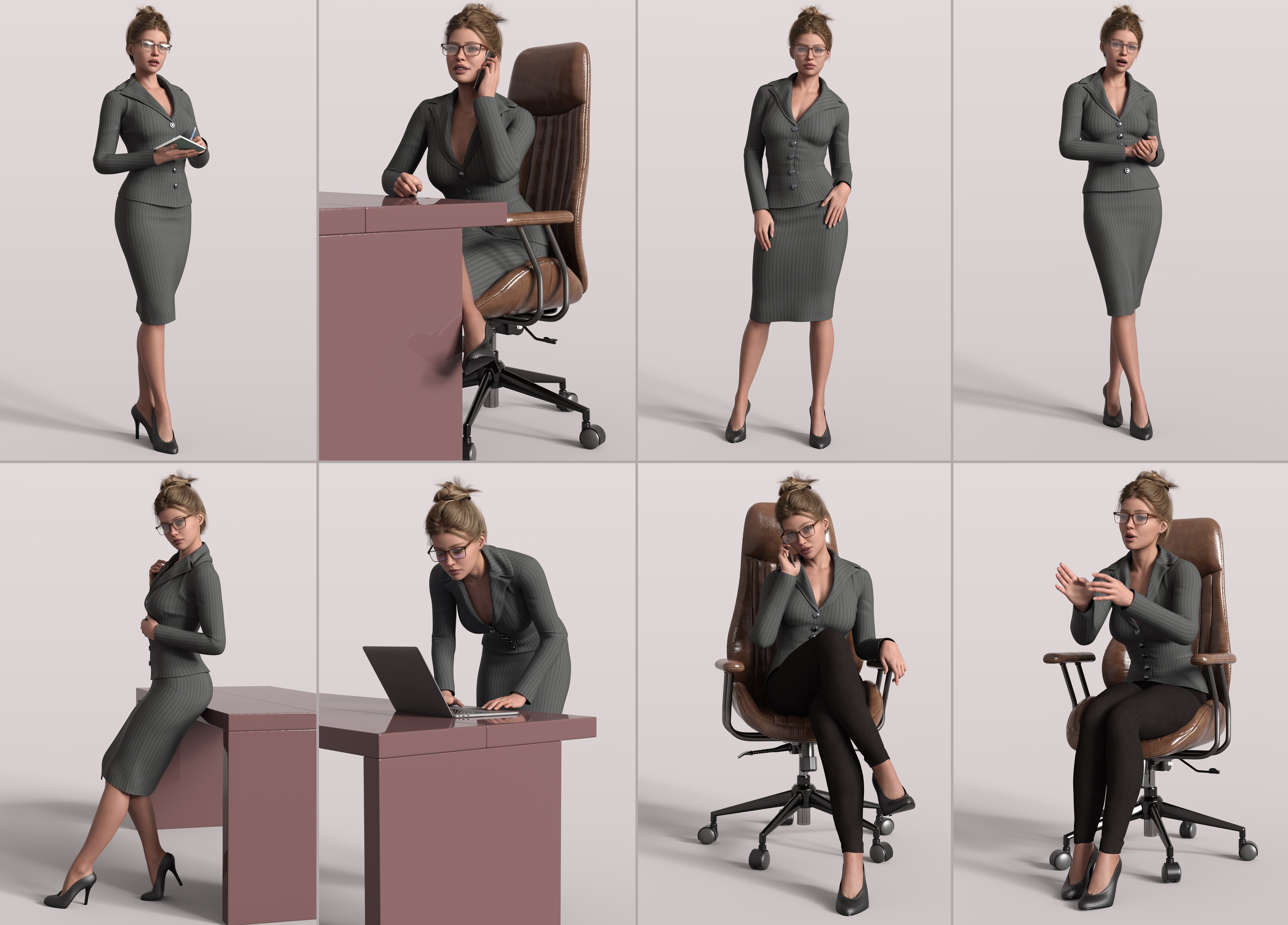 Z Professions Office Assistant Pose Mega Set | Daz 3D