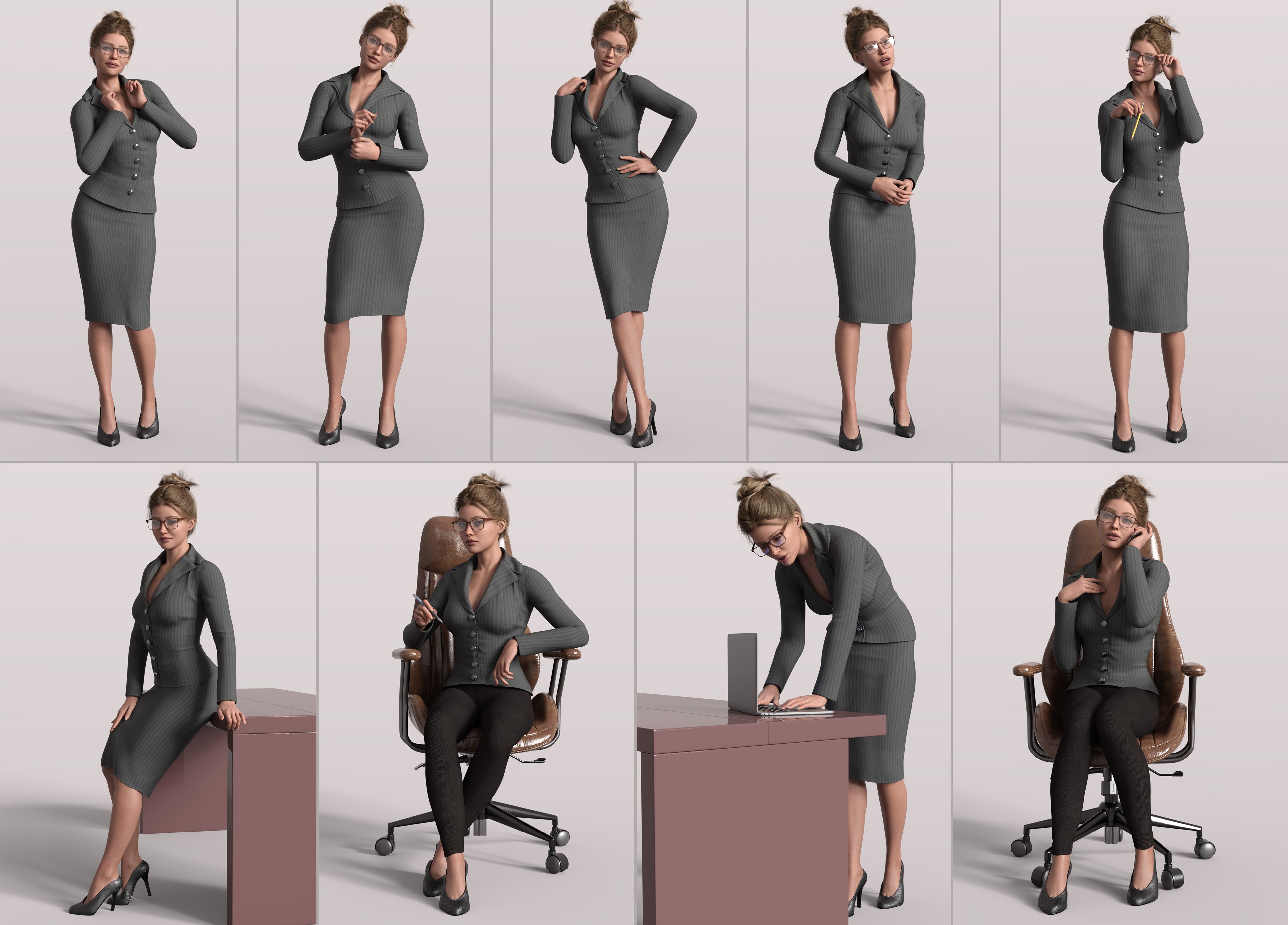 Z Professions Office Assistant Pose Mega Set | Daz 3D