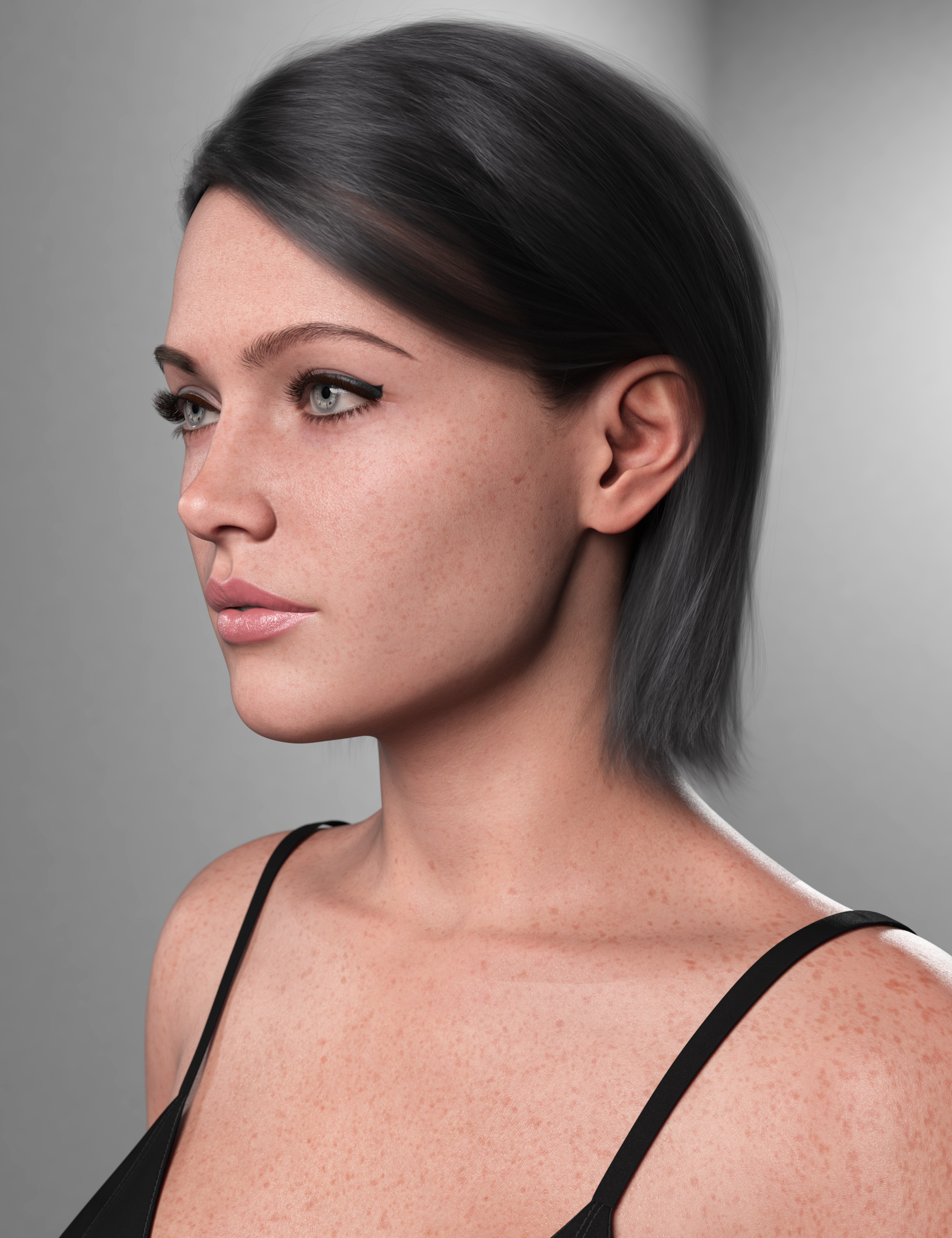 Chin Length Slick Style Hair for Genesis 9 | Daz 3D