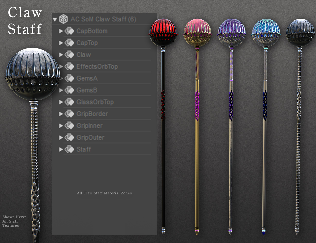 Staves of Magic for Genesis 8, 8.1, and 9 | Daz 3D