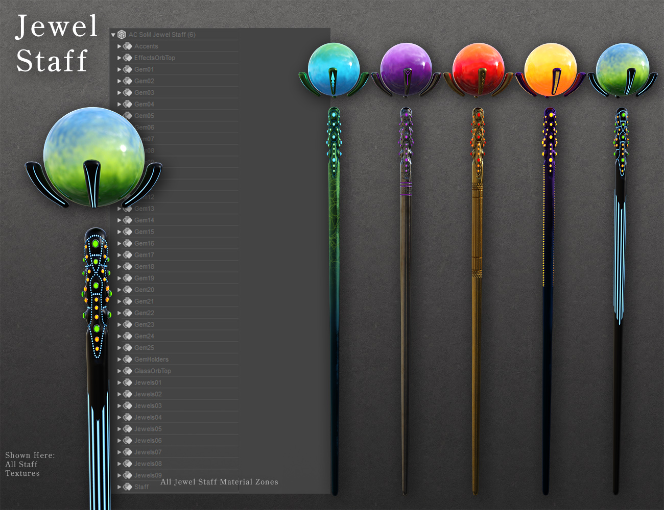 Staves of Magic for Genesis 8, 8.1, and 9 | Daz 3D