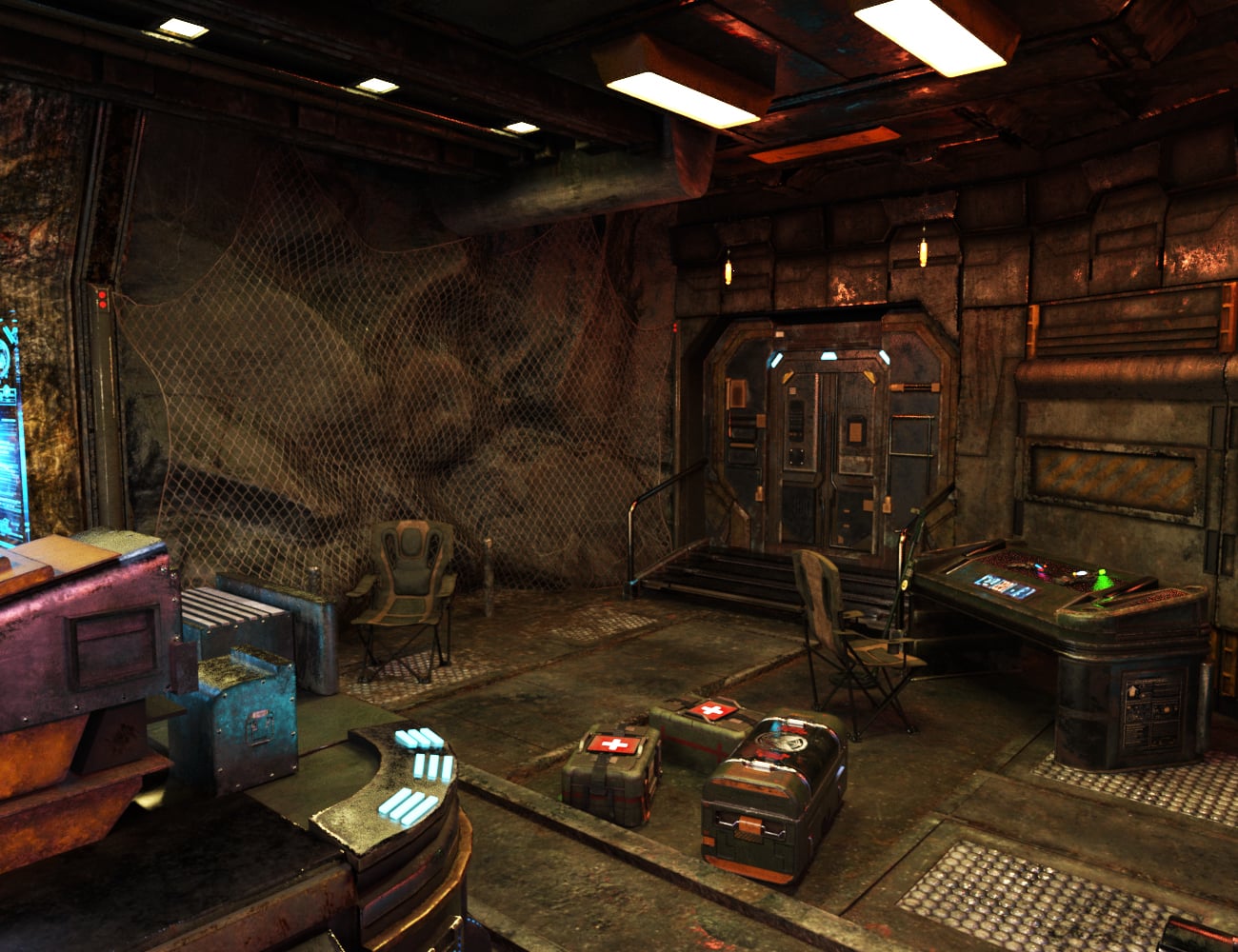 XI Futuristic Army Bunker | Daz 3D