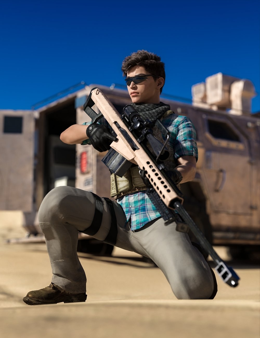 Poses for Army Weapon 01 for Genesis 8 and 9 | Daz 3D