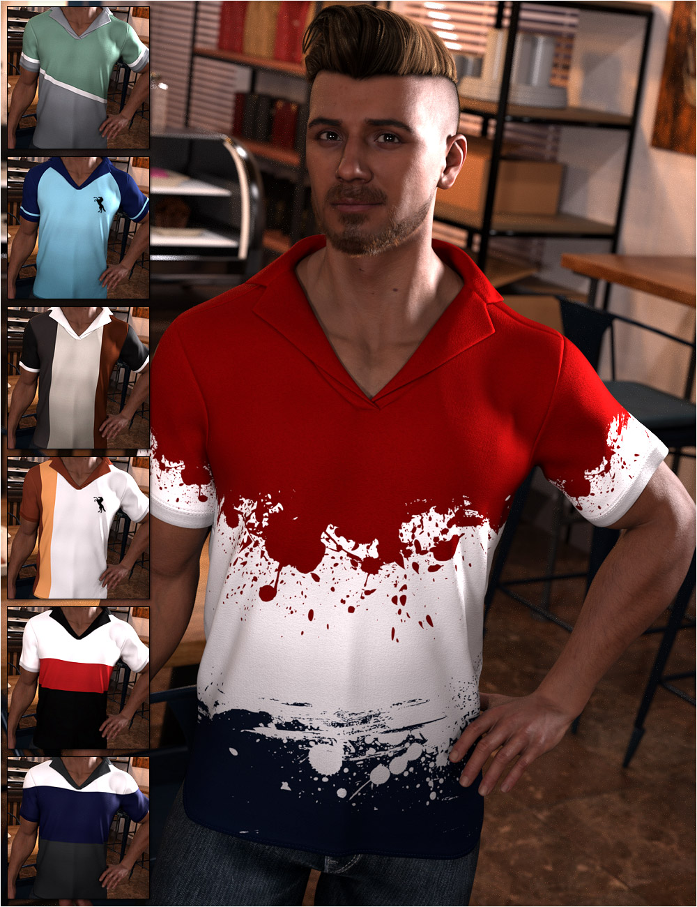 Tomboyish Textures for OOT Masculine Modern Shirts Collection | Daz 3D