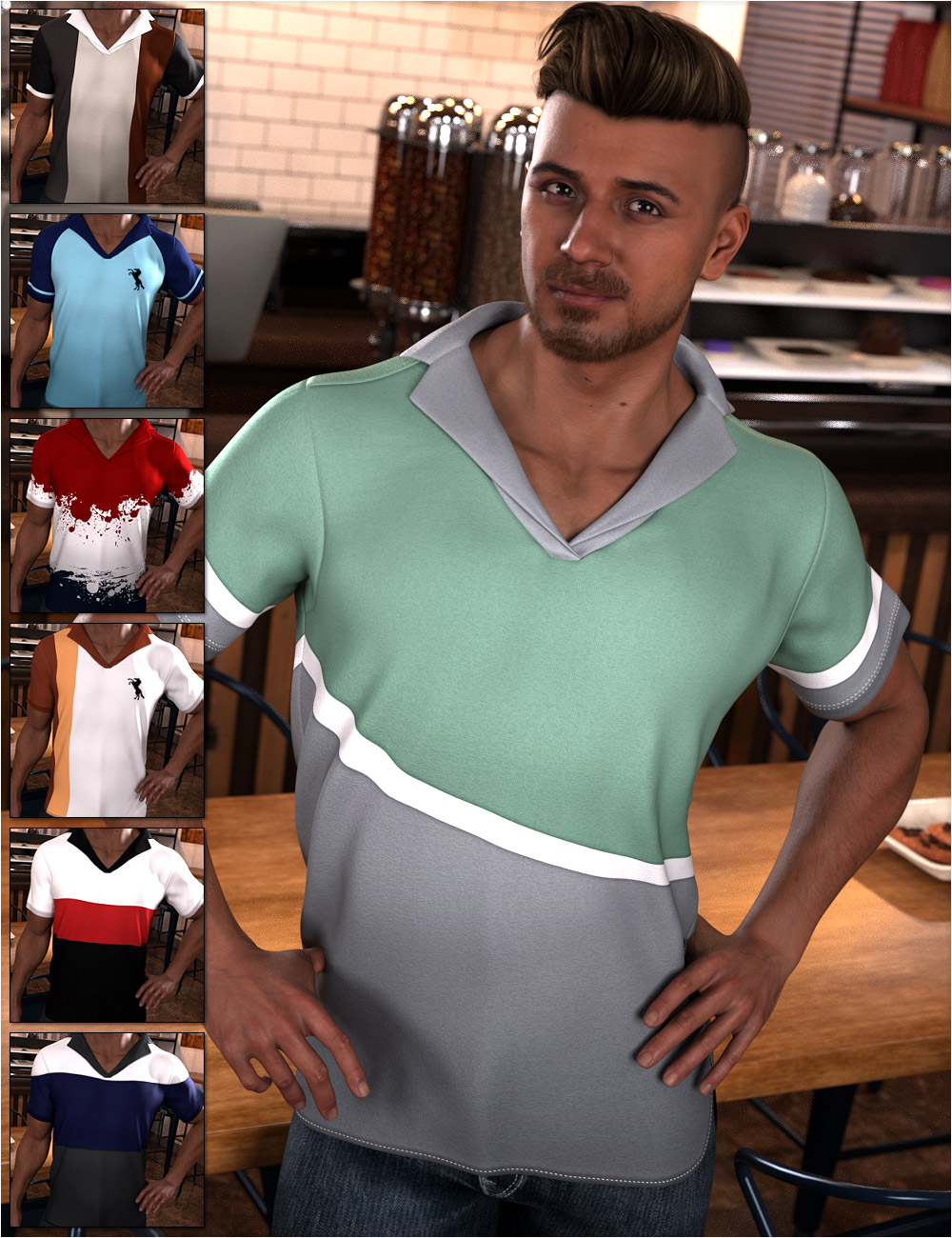 Tomboyish Textures for OOT Masculine Modern Shirts Collection | Daz 3D