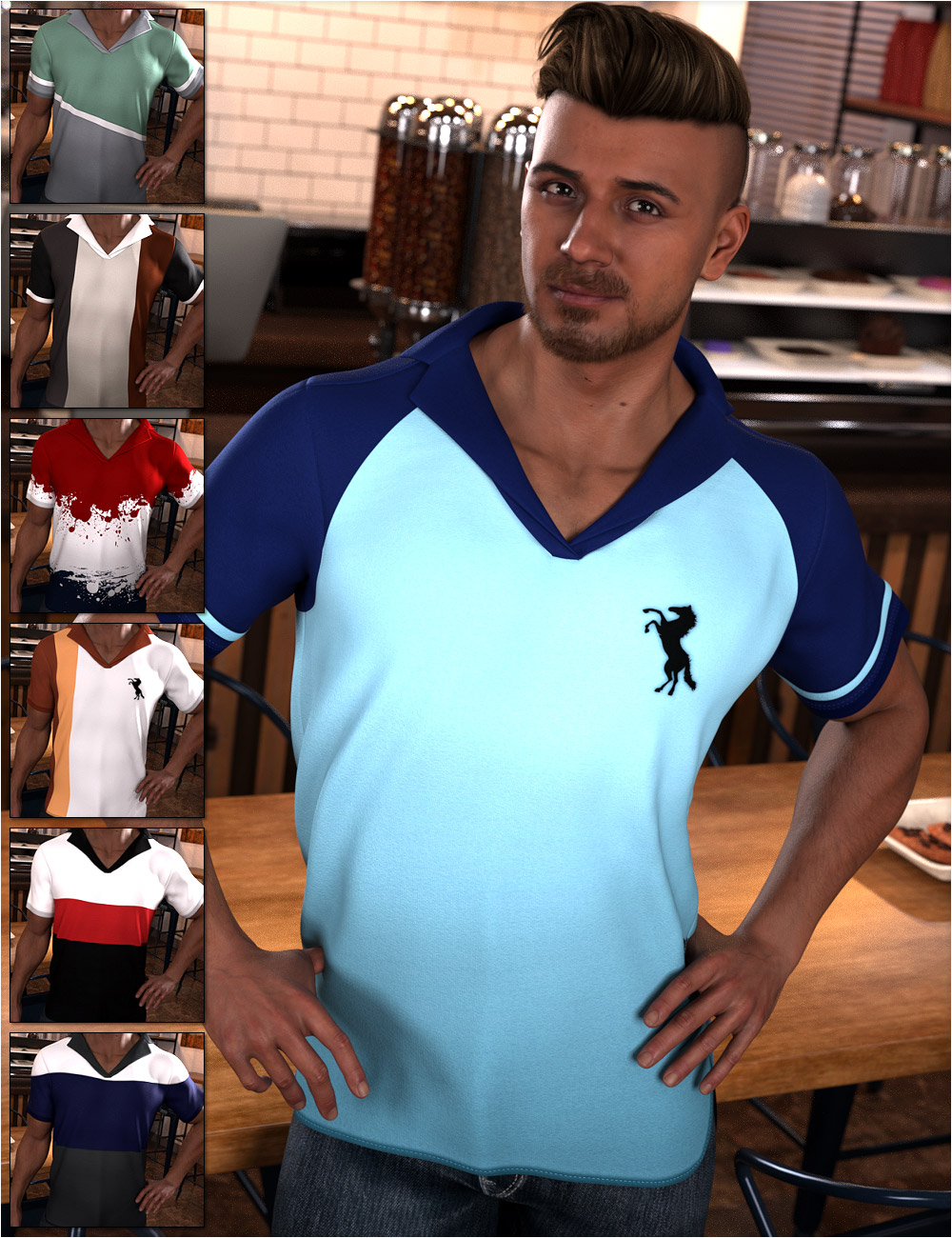 Tomboyish Textures for OOT Masculine Modern Shirts Collection | Daz 3D
