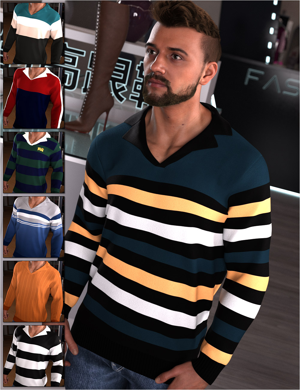 Tomboyish Textures for OOT Masculine Modern Shirts Collection | Daz 3D