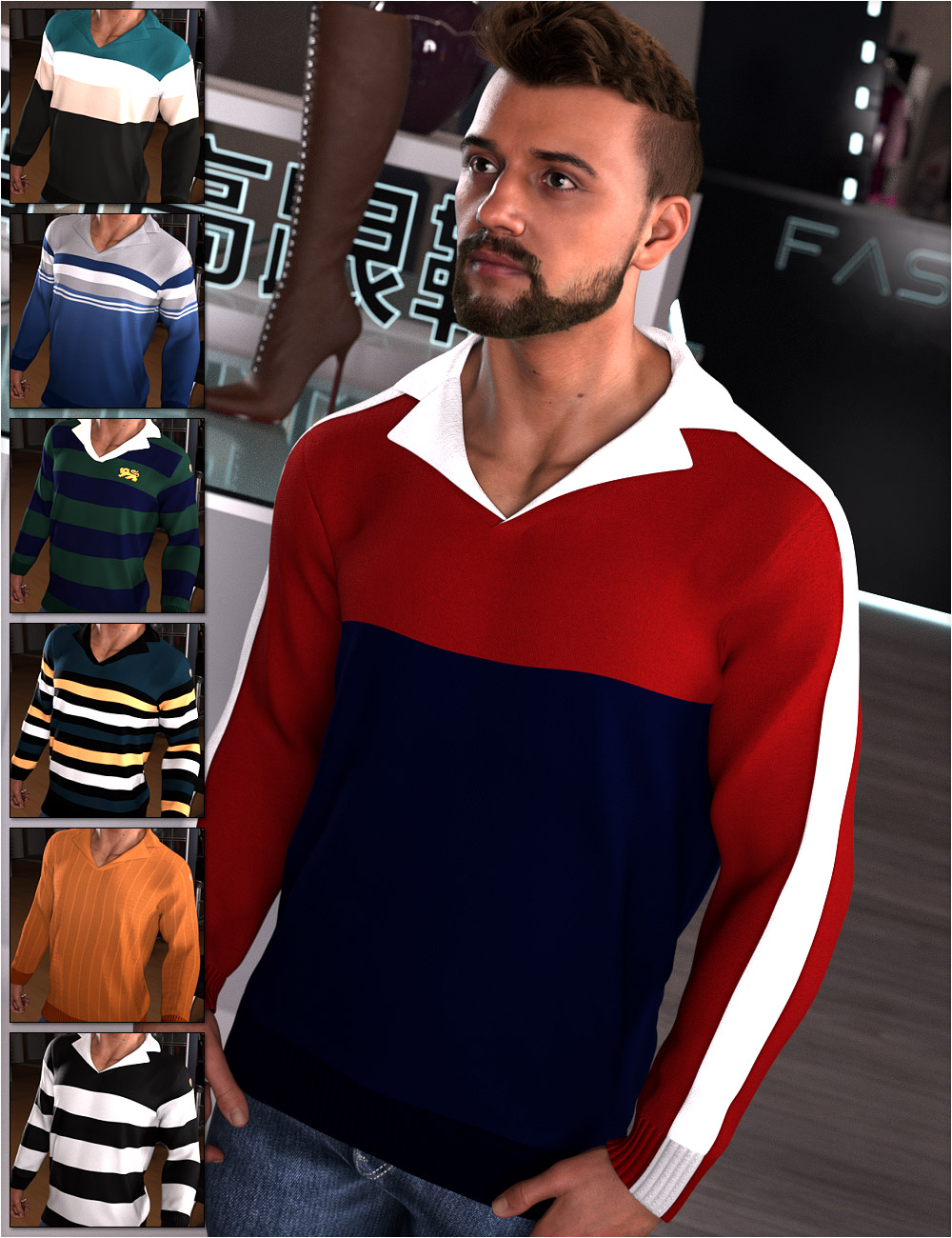 Tomboyish Textures for OOT Masculine Modern Shirts Collection | Daz 3D