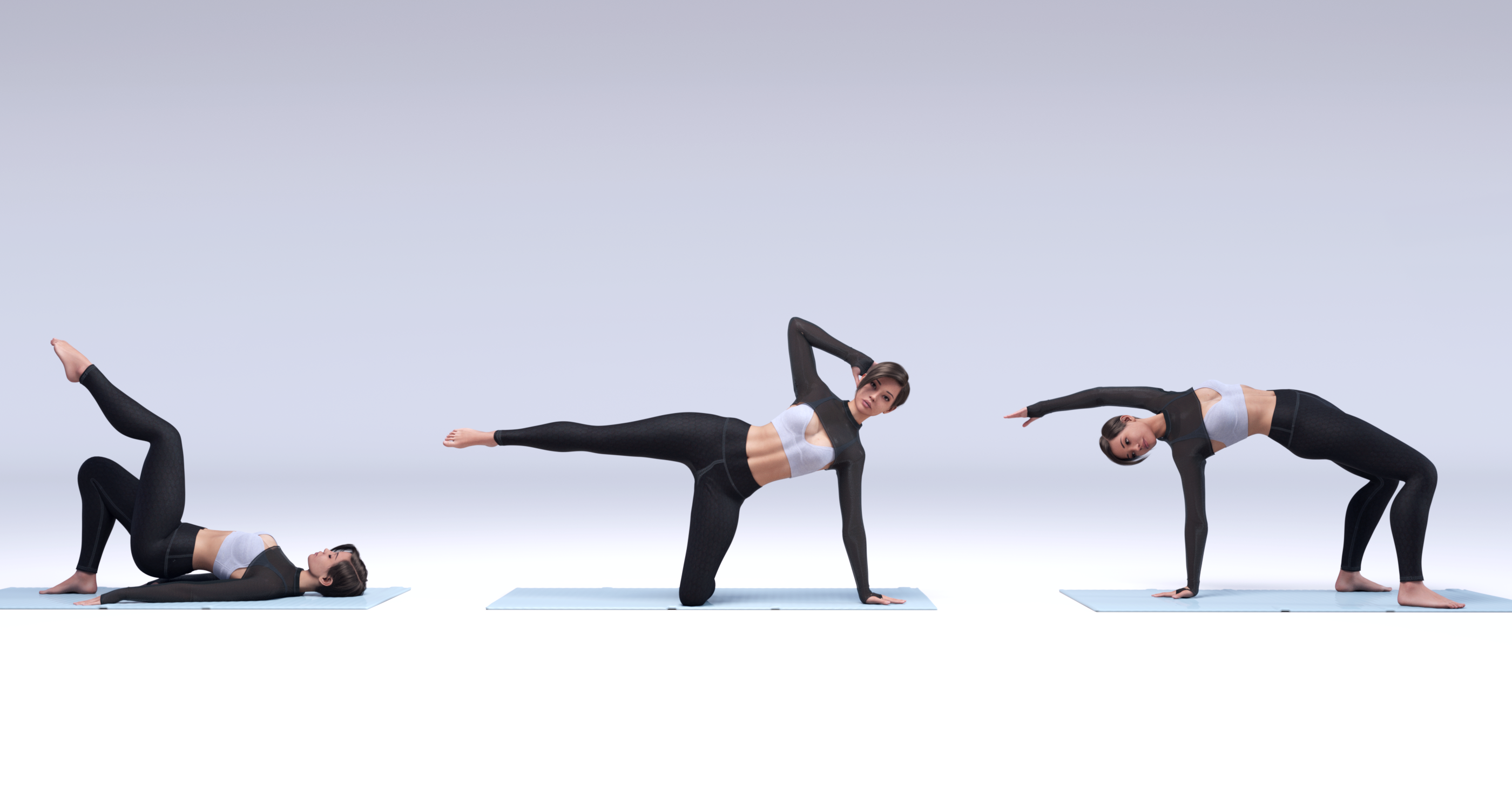 Fun Flex Pilates Poses for Genesis 9 | Daz 3D