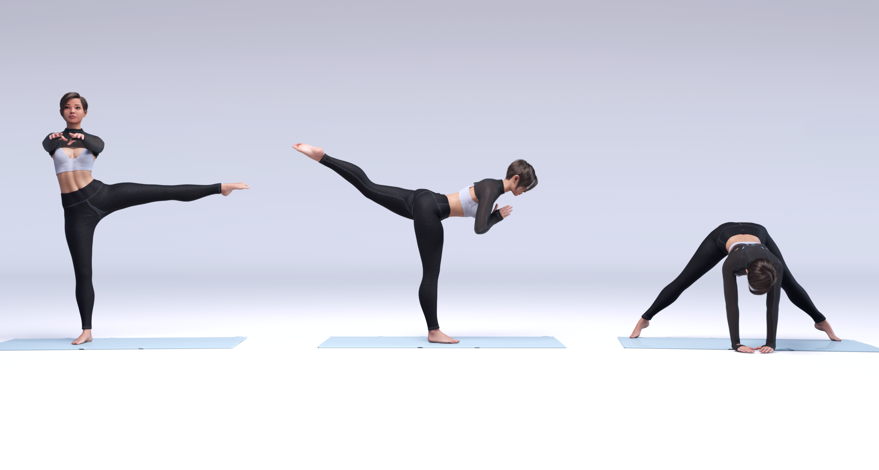 Fun Flex Pilates Poses for Genesis 9 | Daz 3D