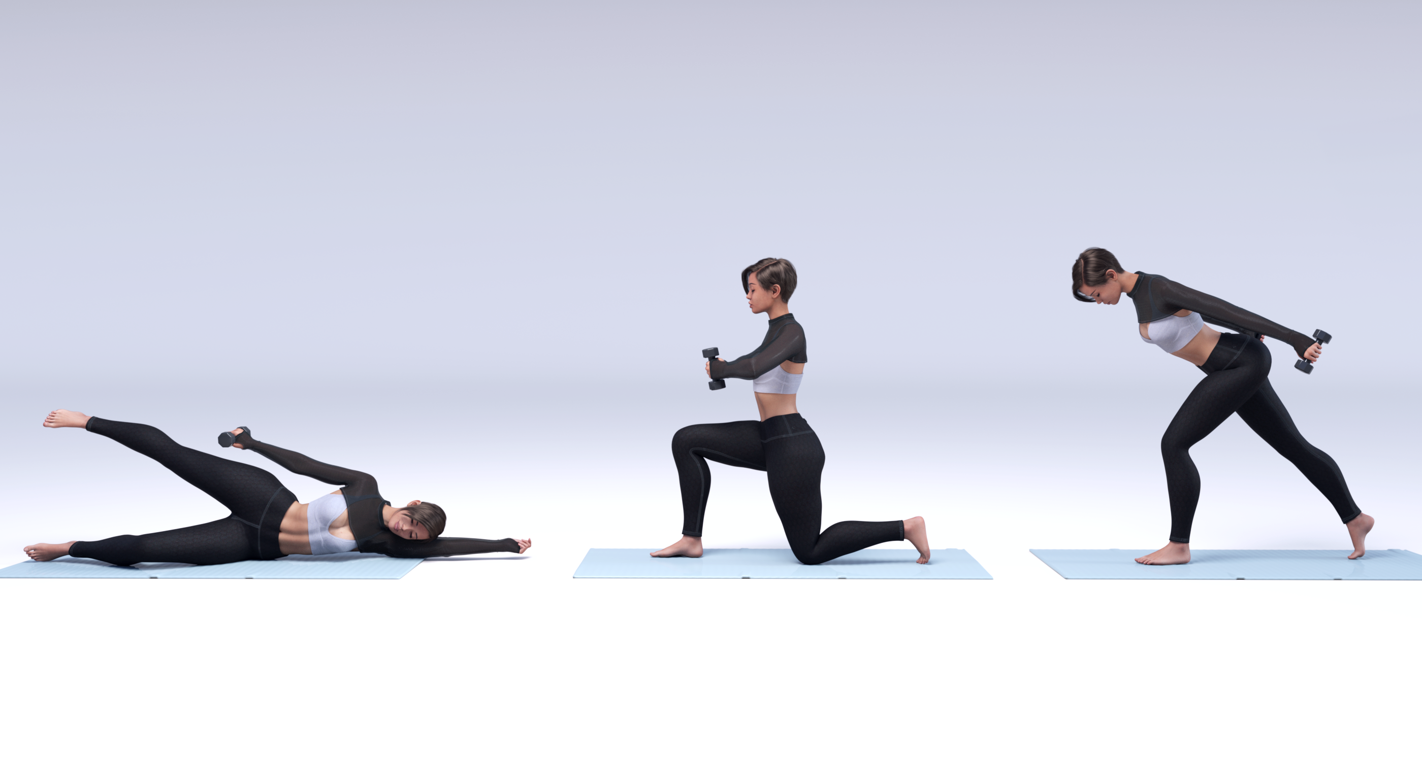 Fun Flex Pilates Poses for Genesis 9 | Daz 3D