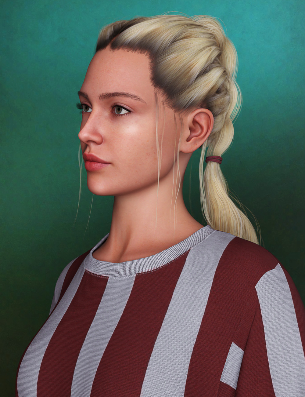CL Sporty Braided Hair for Genesis 9 | Daz 3D