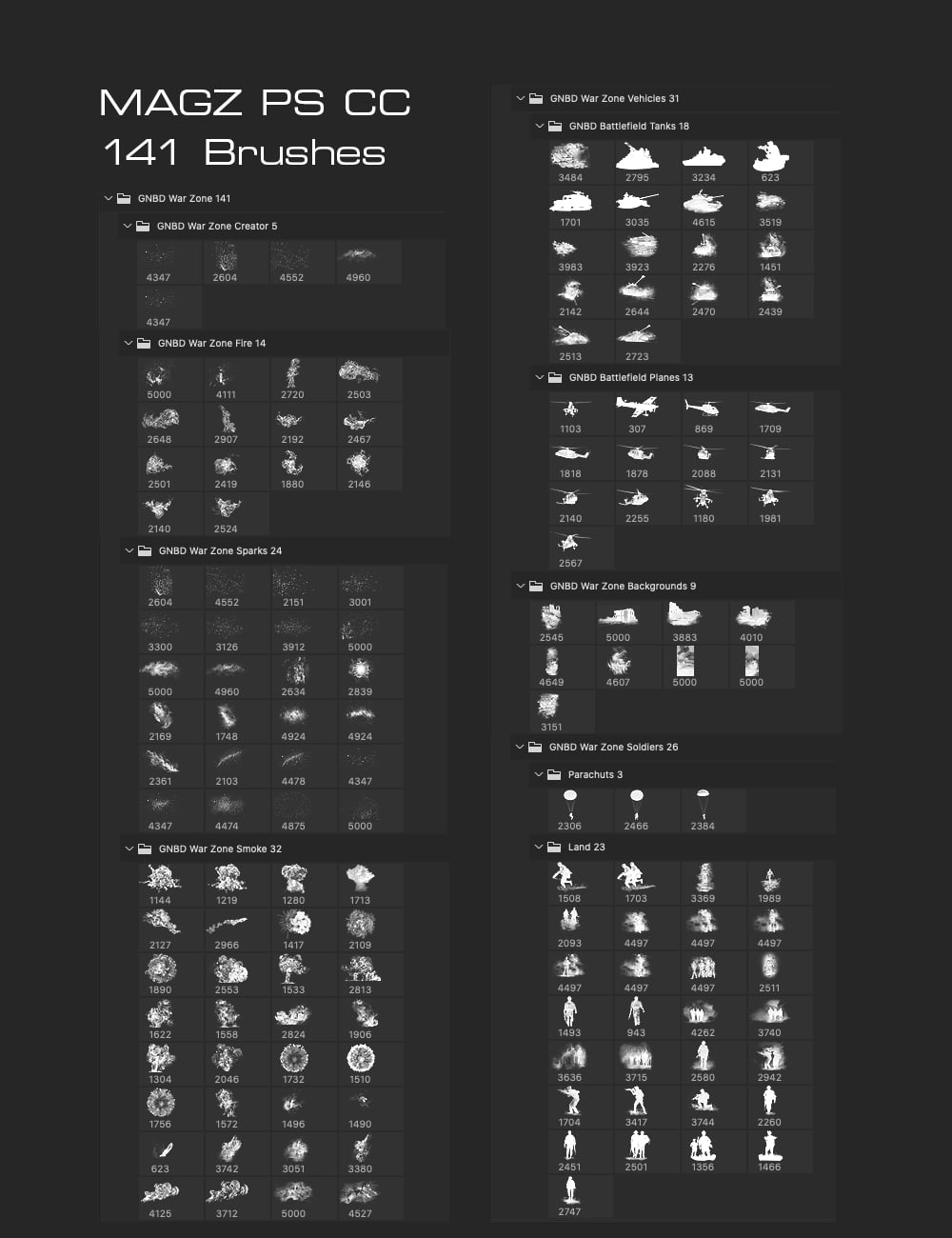 MAGZ War Zone Brushes | Daz 3D