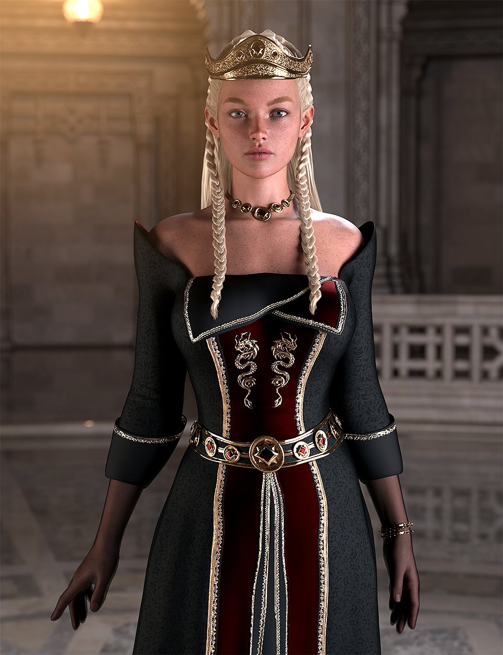 dForce Fantasy Queen Outfit for Genesis 8, 8.1 and 9 Females | Daz 3D