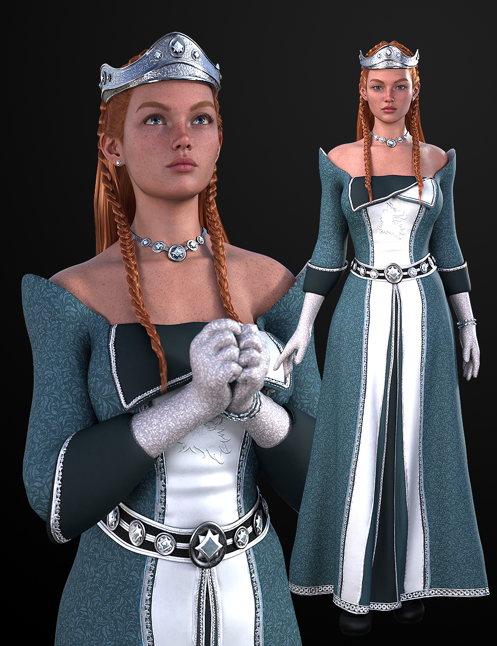 Fantasy Queen Texture Expansion for Fantasy Queen Outfit | Daz 3D