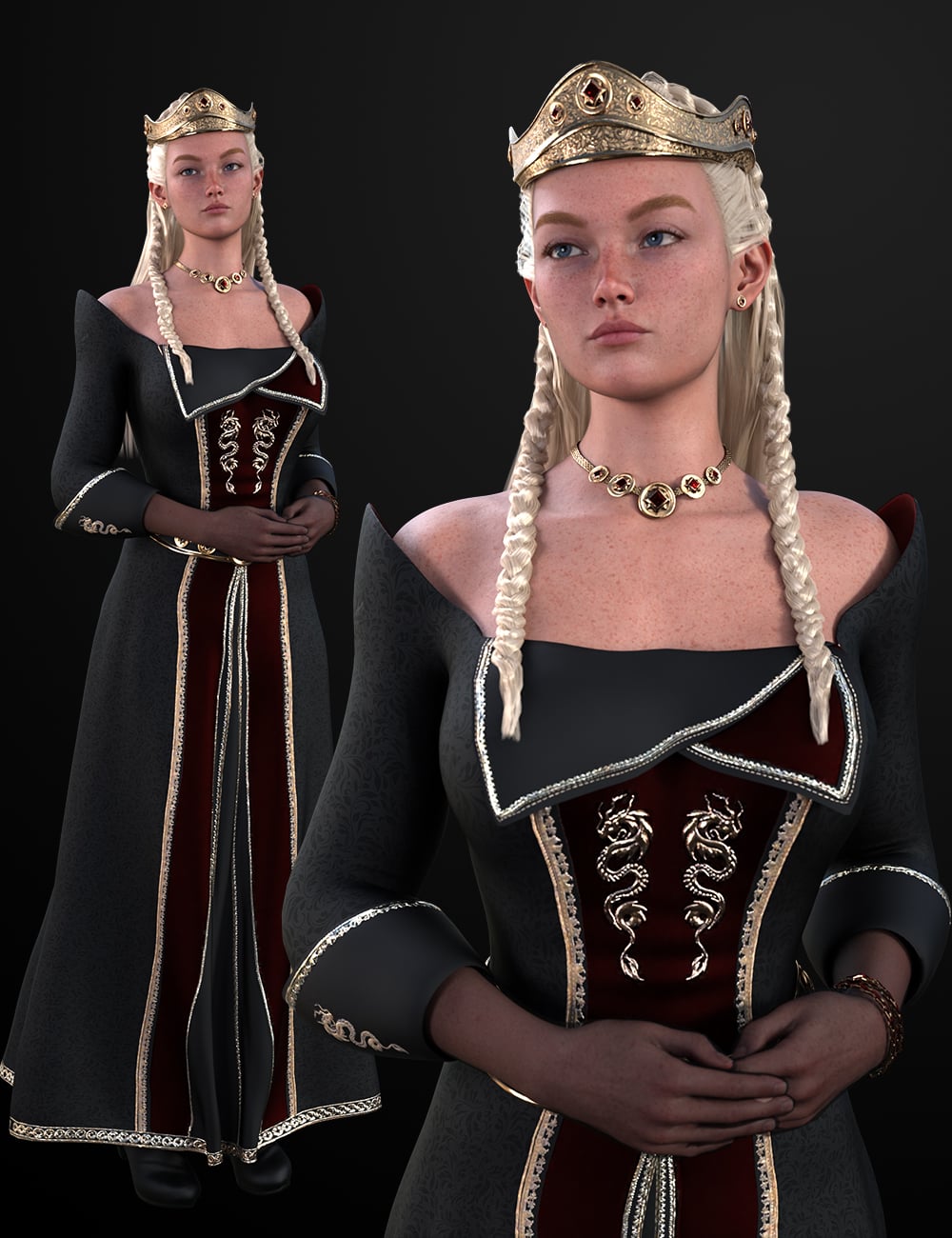Fantasy Queen Texture Expansion for Fantasy Queen Outfit | Daz 3D