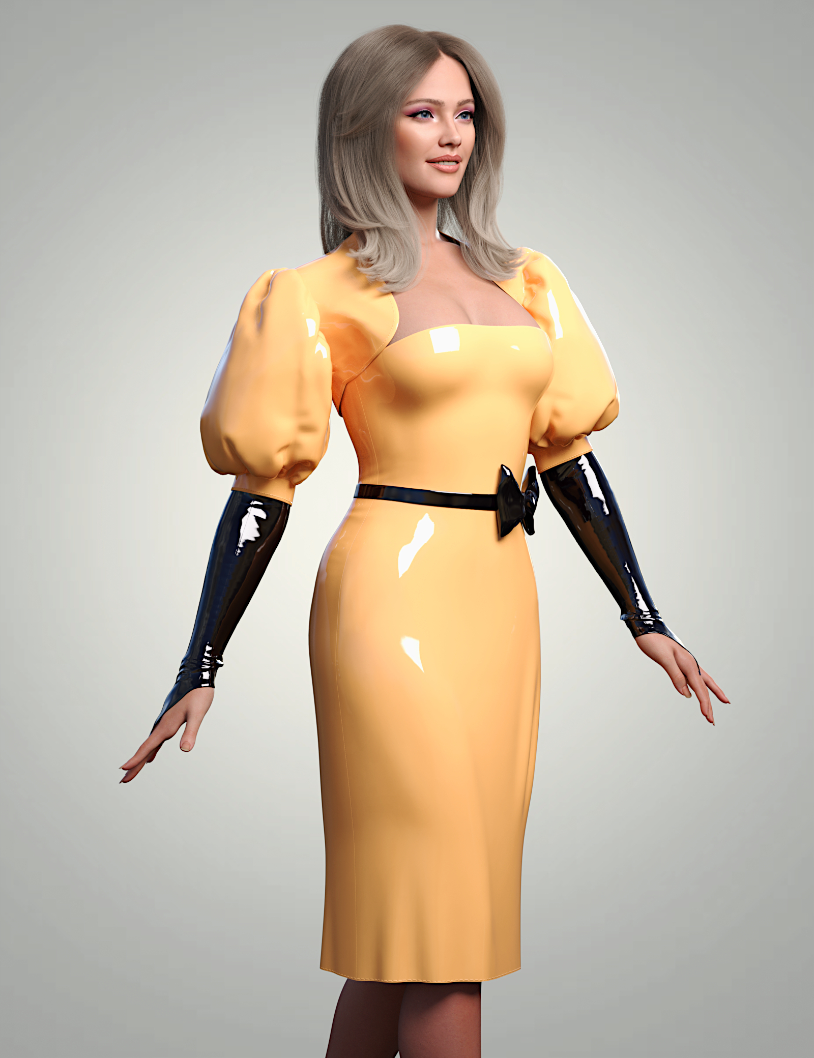 dForce Latex Bow Outfit for Genesis 9 | Daz 3D