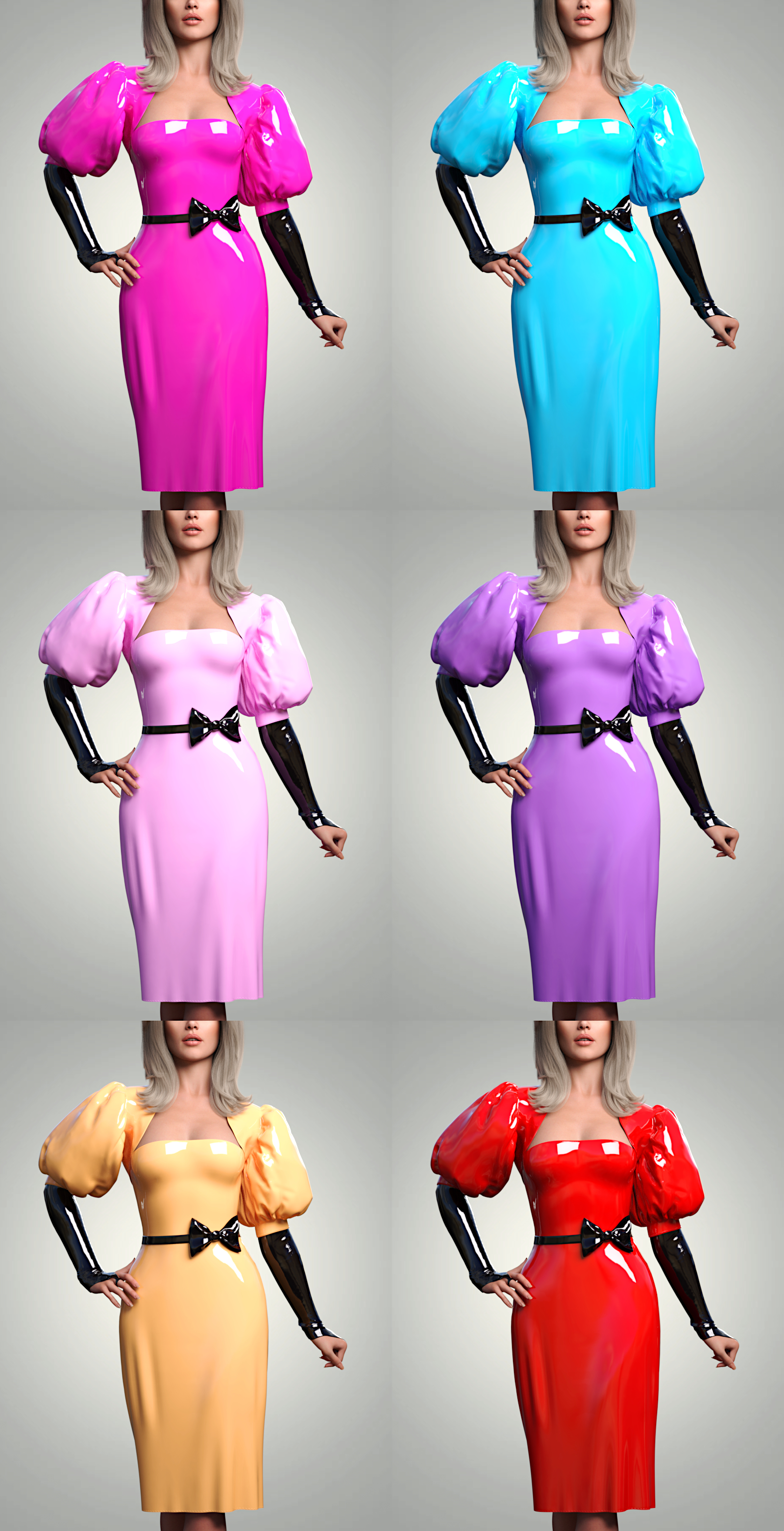 dForce Latex Bow Outfit for Genesis 9 | Daz 3D