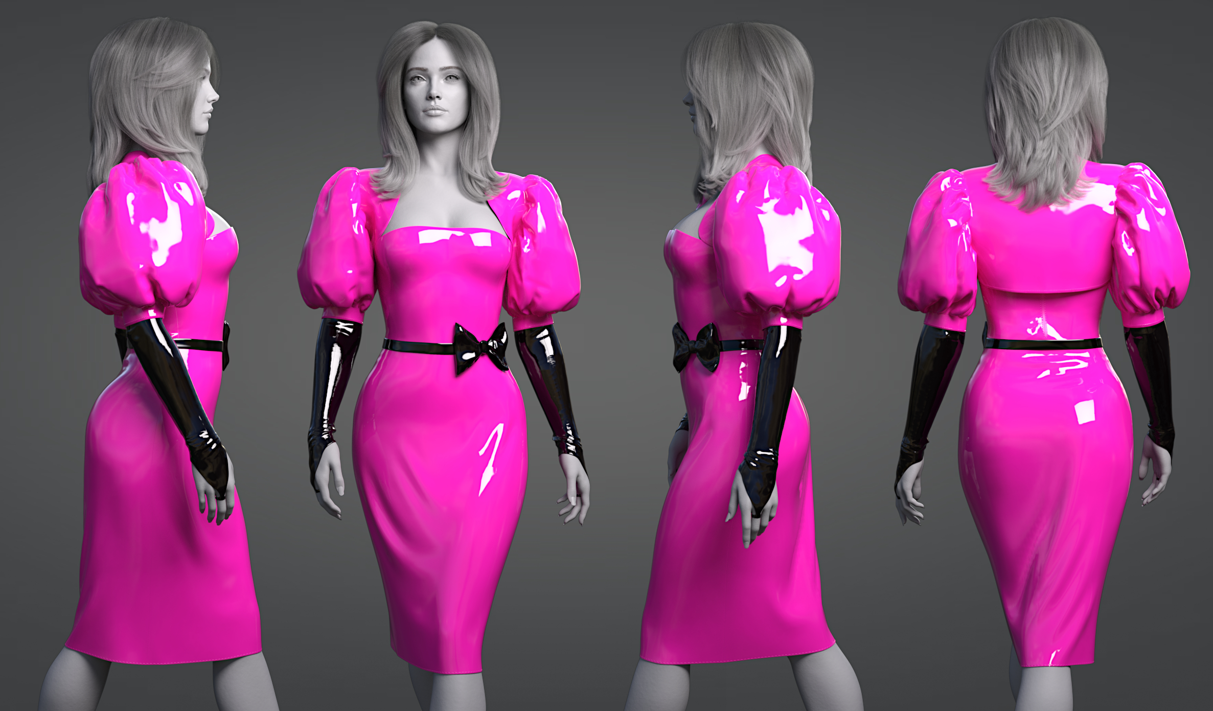 dForce Latex Bow Outfit for Genesis 9 | Daz 3D