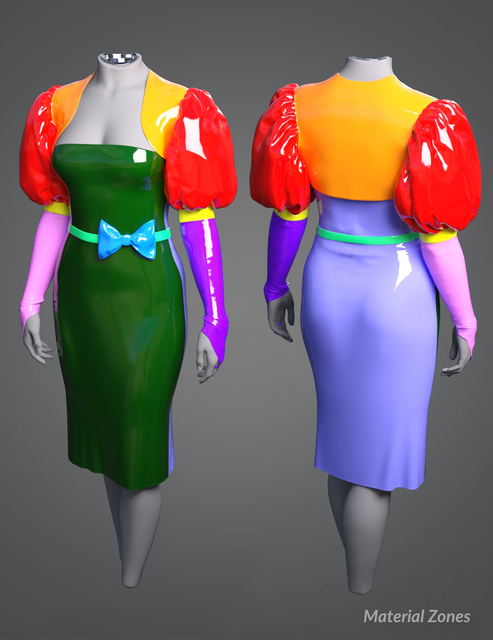 dForce Latex Bow Outfit for Genesis 9 | Daz 3D