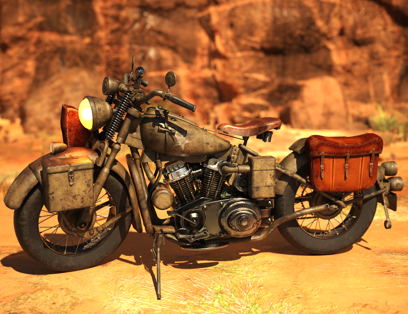 XI Classic Military Bike | Daz 3D