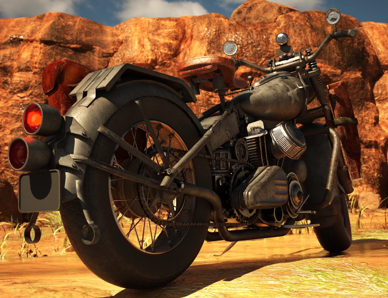 XI Classic Military Bike | Daz 3D